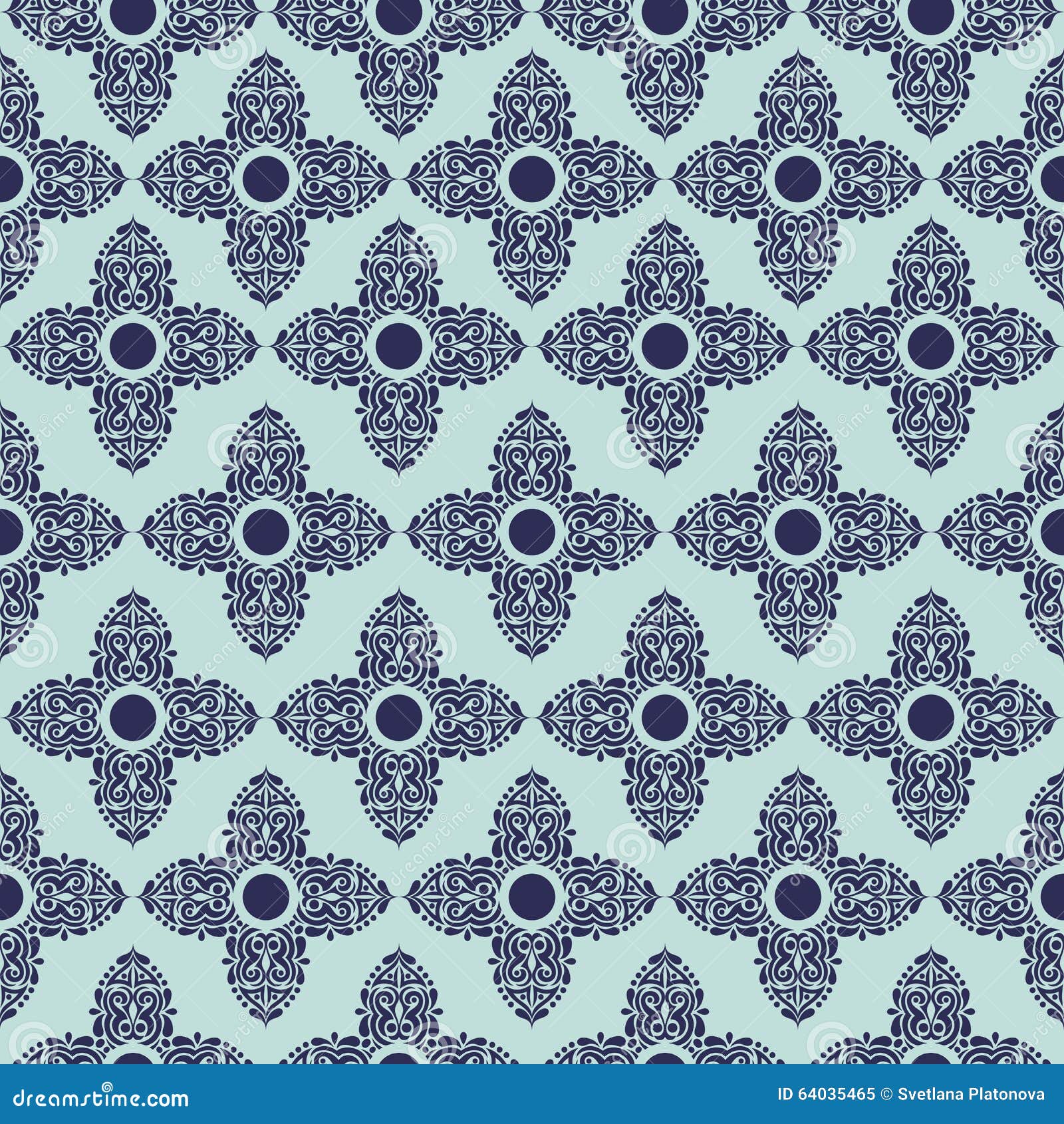 Blue Seamless Pattern on Light Background Stock Vector - Illustration ...