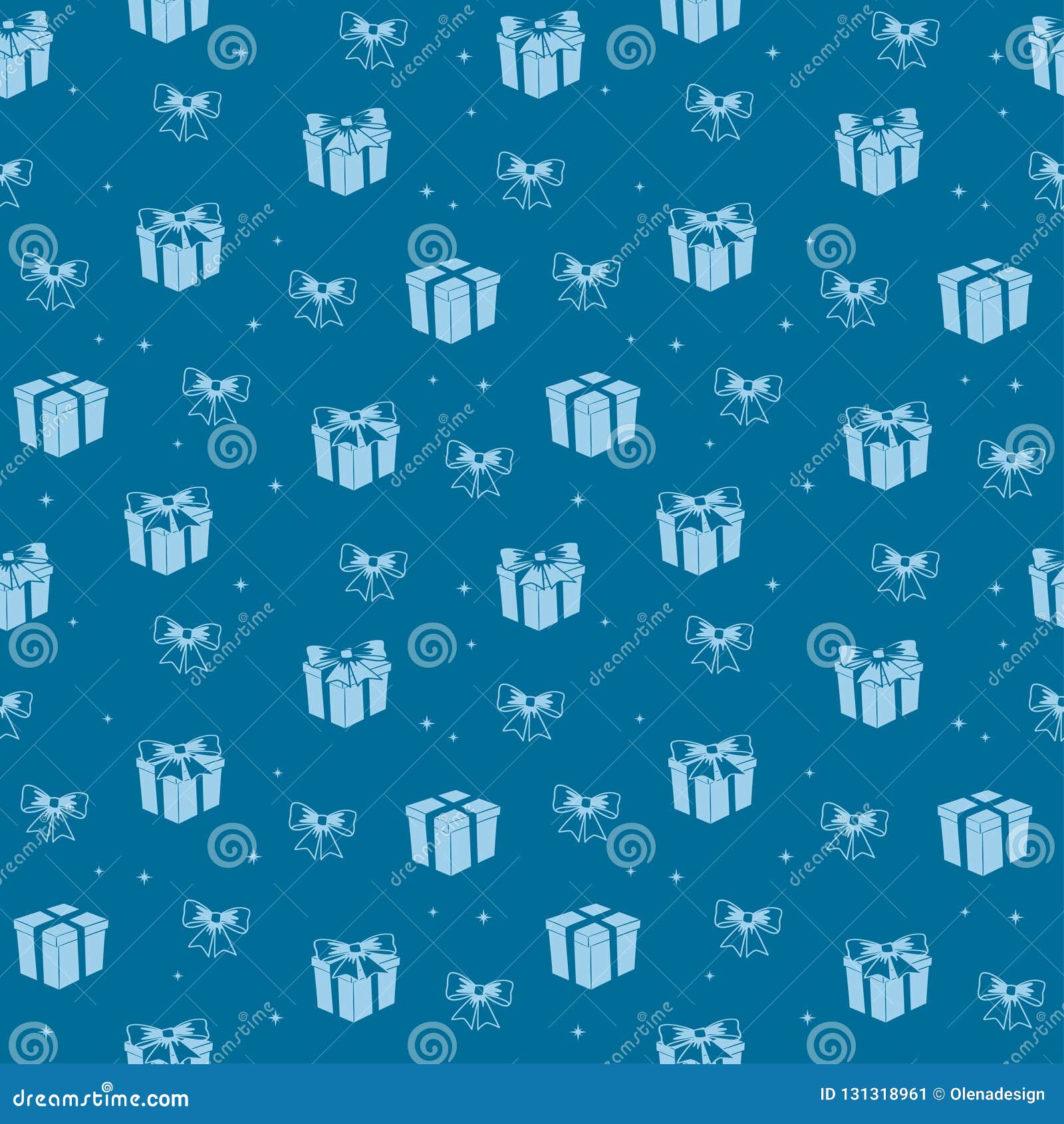 Blue Seamless Pattern with Light Color Gifts - Vector Holiday ...