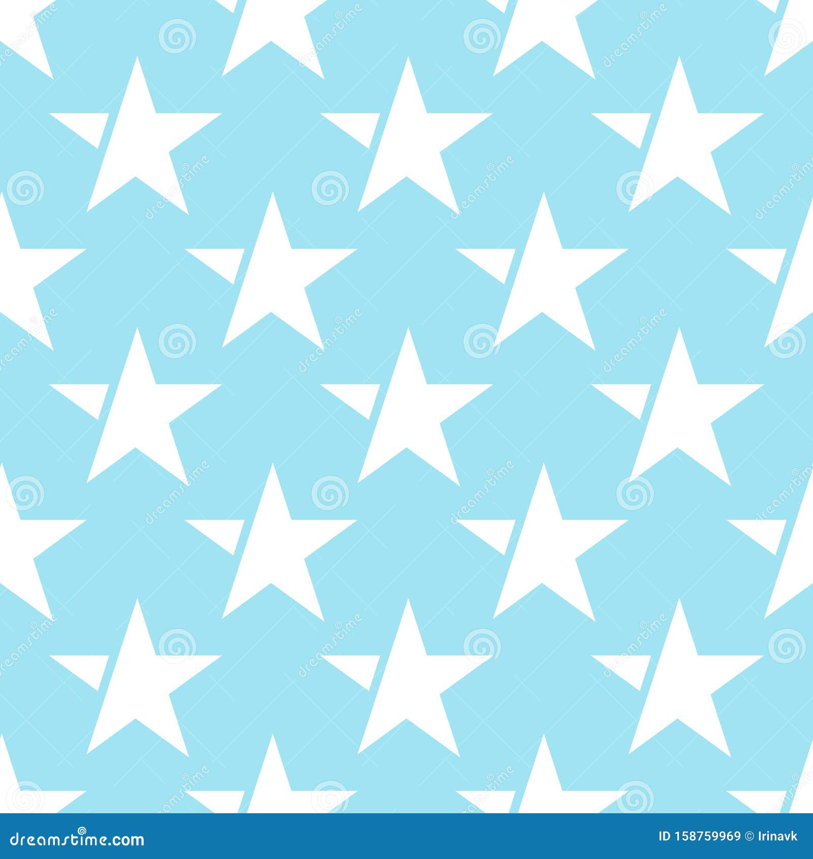 Blue Seamless Pattern with White Star. Vector Stock Illustration ...