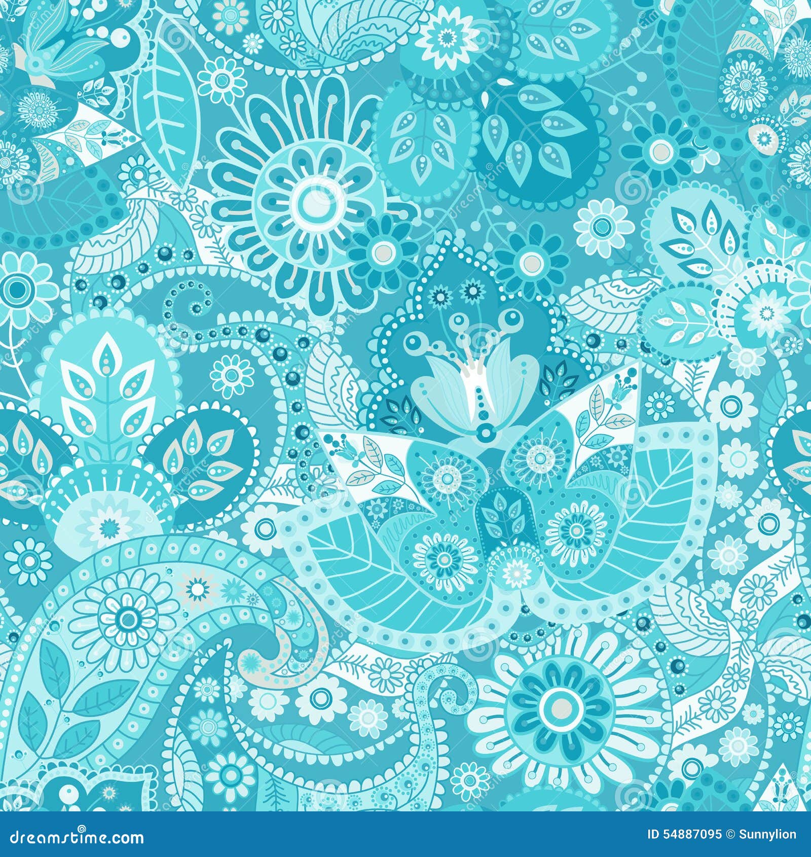 Blue seamless pattern stock illustration. Illustration of endless ...