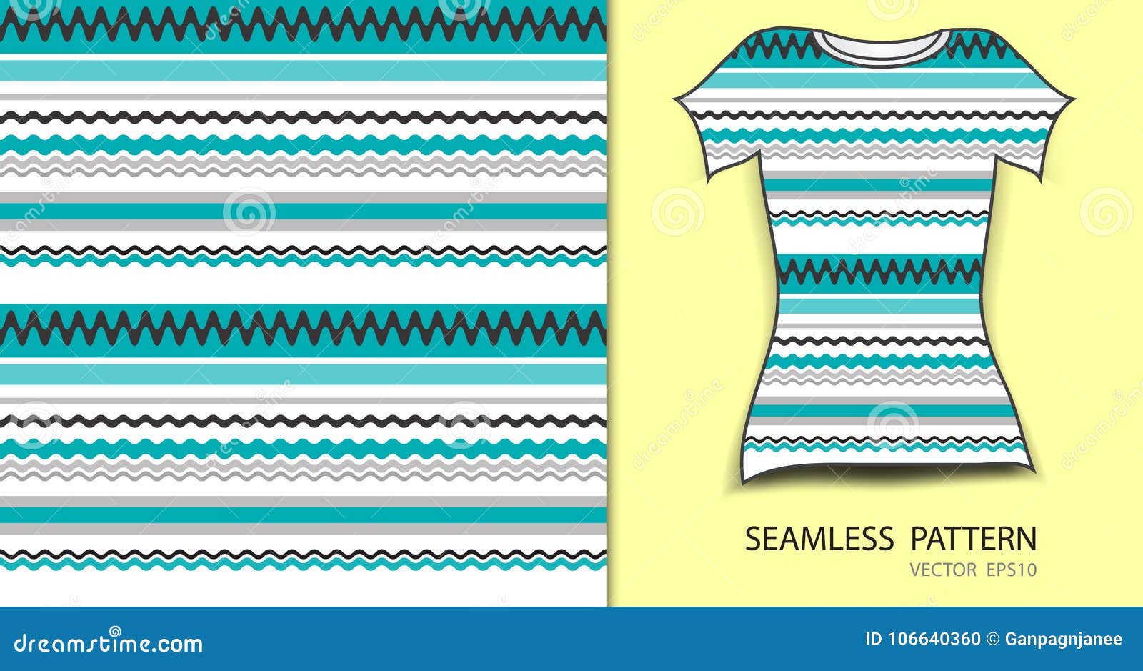 Blue Seamless Pattern Vector Illustration, T-shirt Design, Fabric ...