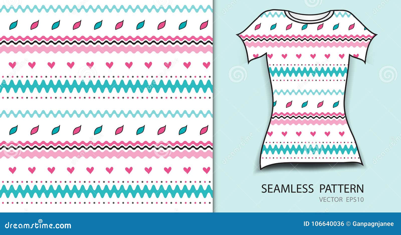 Blue Seamless Pattern Vector Illustration, T-shirt Design, Fabric ...