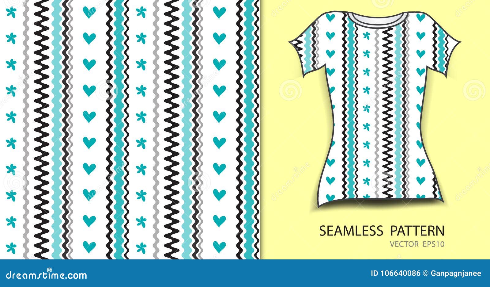 Blue Seamless Pattern Vector Illustration, T-shirt Design, Fabric ...