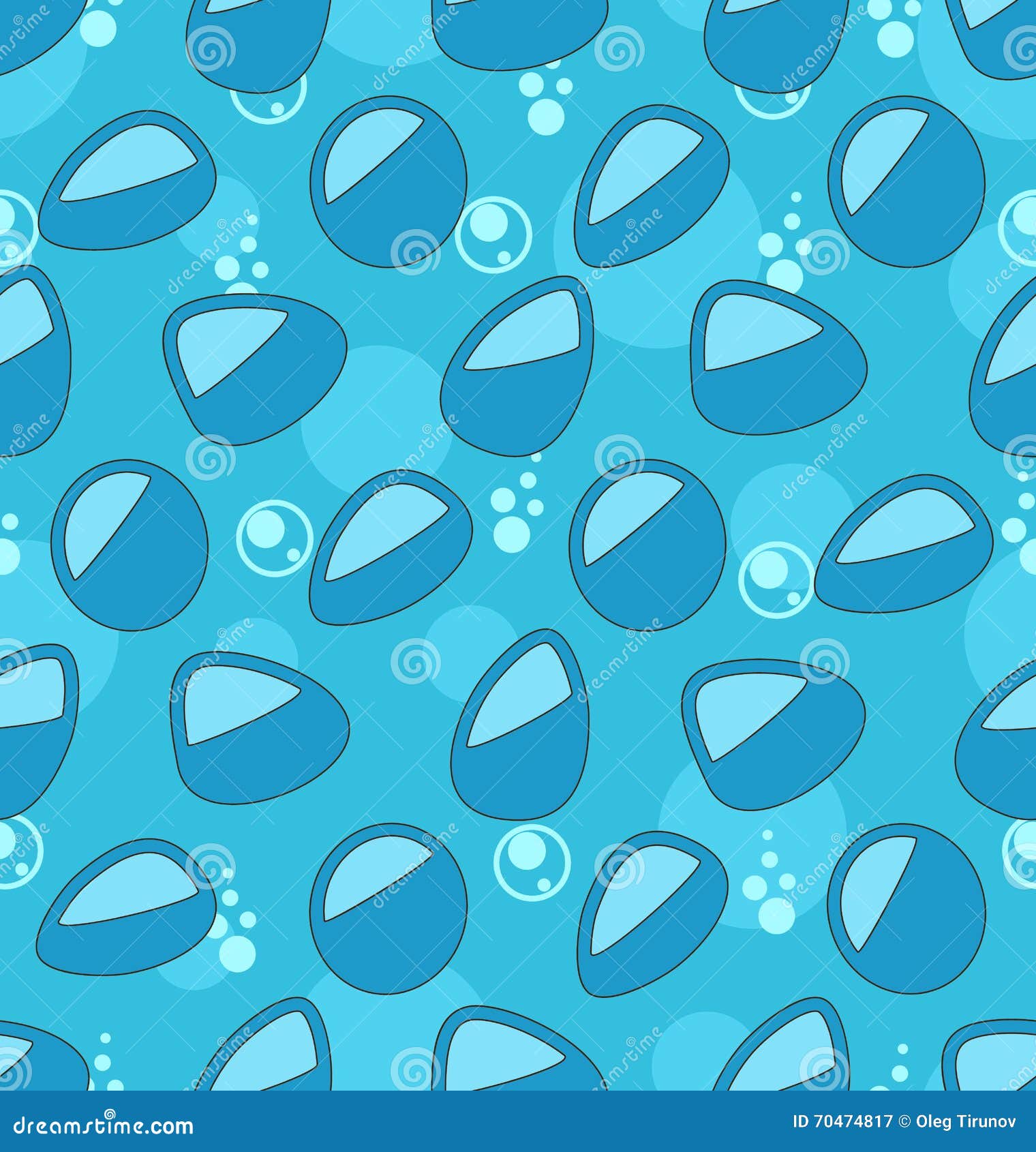 Blue Seamless Pattern with Water Drops. Aqua Wallpaper Stock Vector ...