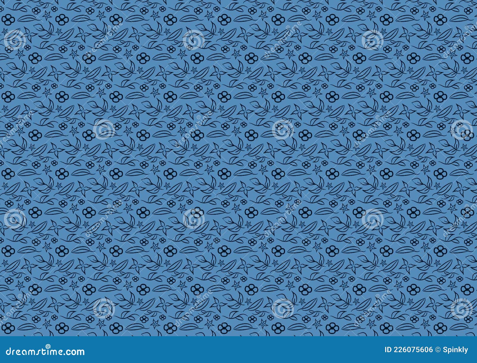 Blue Seamless Plant Pattern Design Wallpaper Stock Illustration ...