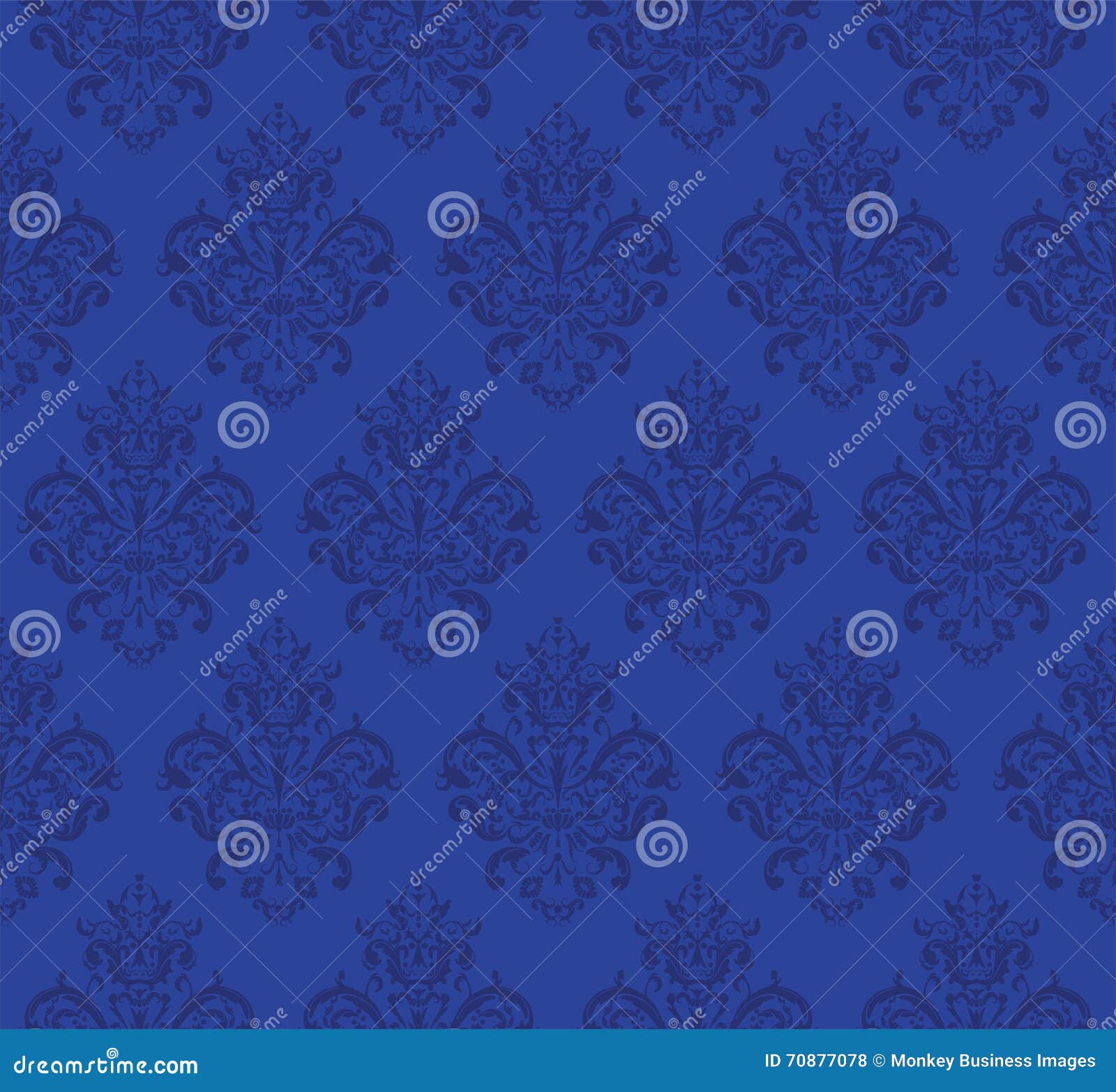Blue Seamless Repeating Vector Pattern. Elegant Design in Baroque Style ...