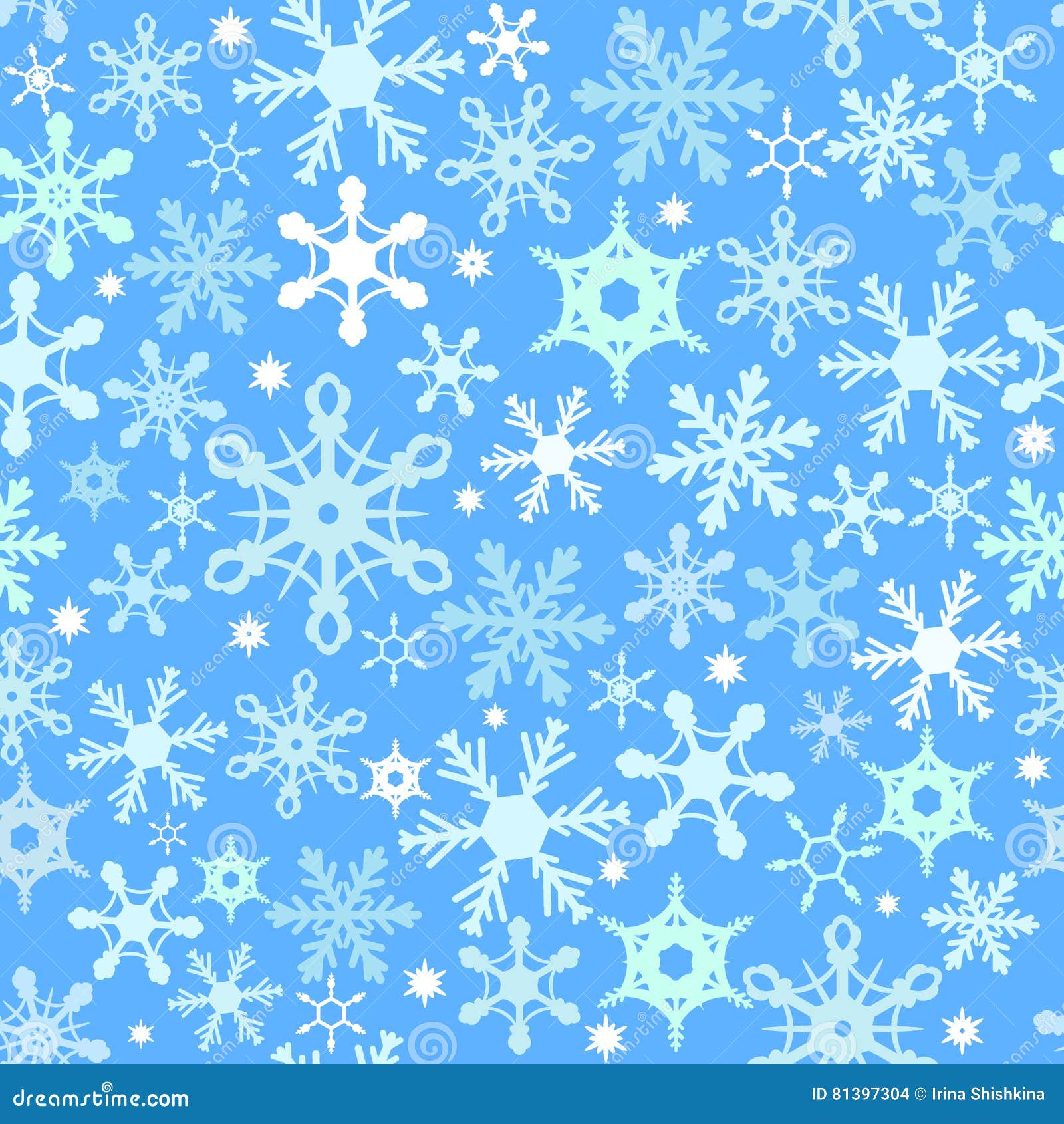 Blue Seamless Snowflake Pattern Stock Vector - Illustration of flake ...
