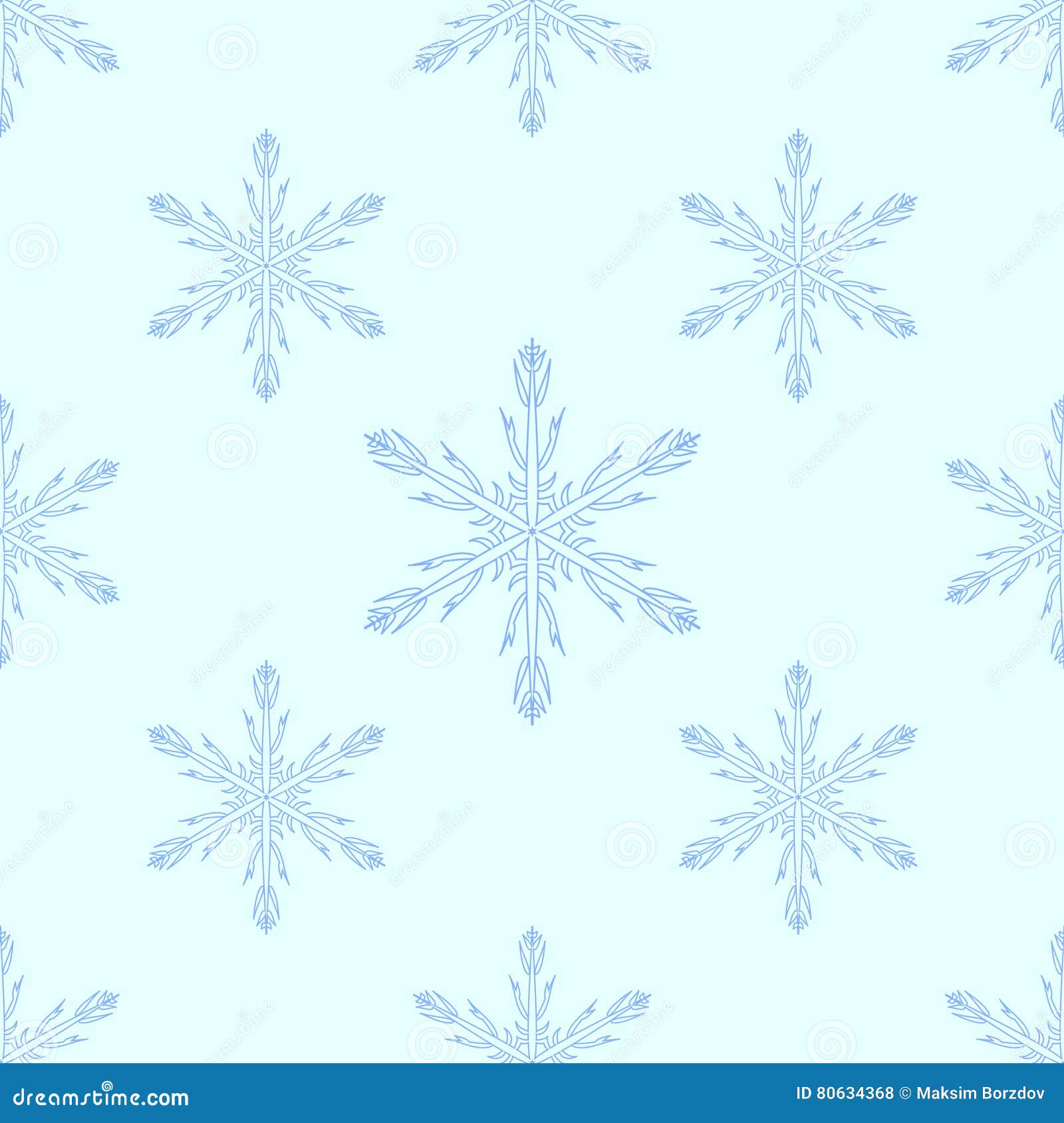 Blue Seamless Snowflake Pattern Stock Vector - Illustration of ...