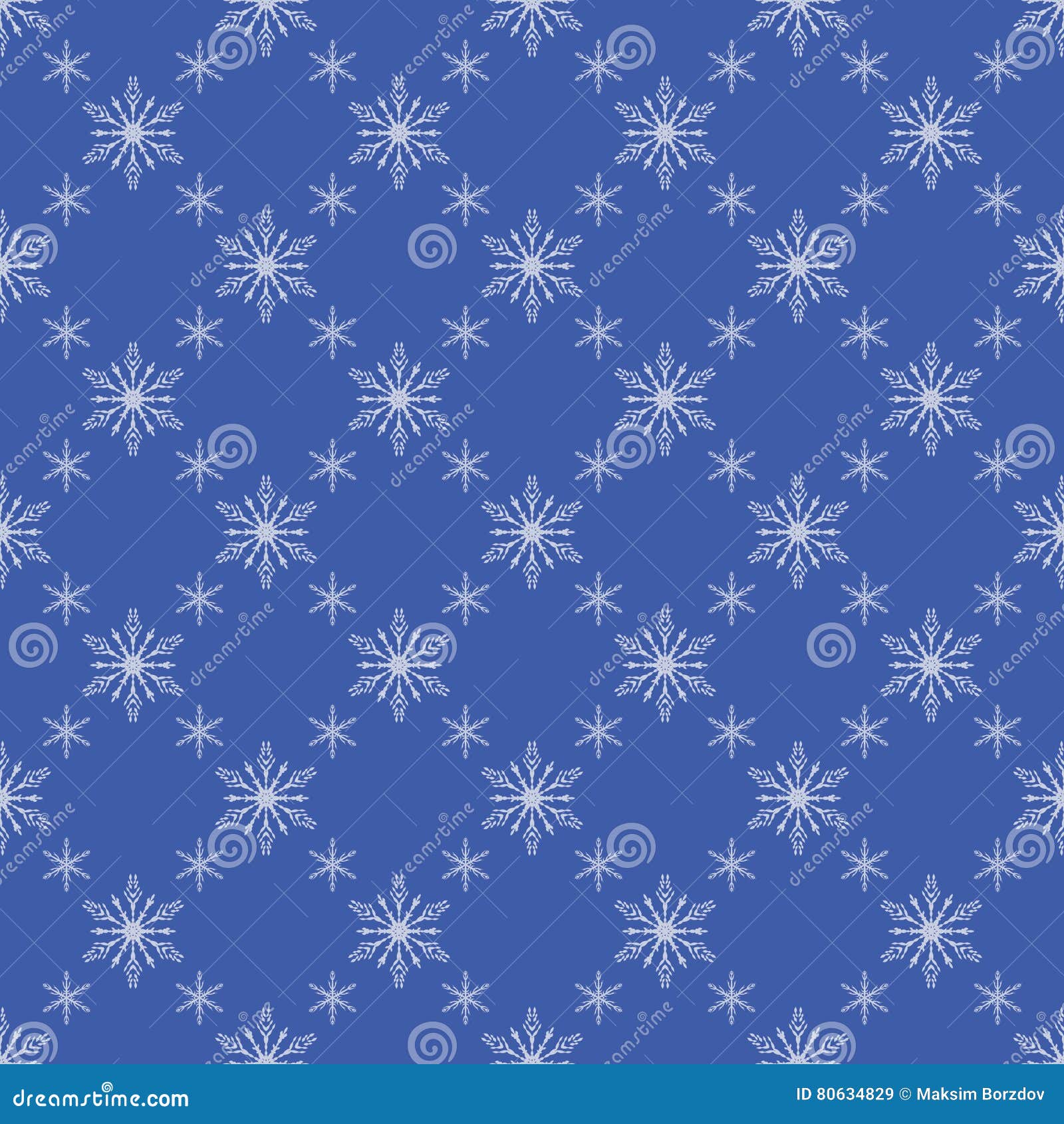 Blue Seamless Snowflake Pattern Stock Vector - Illustration of ornate ...