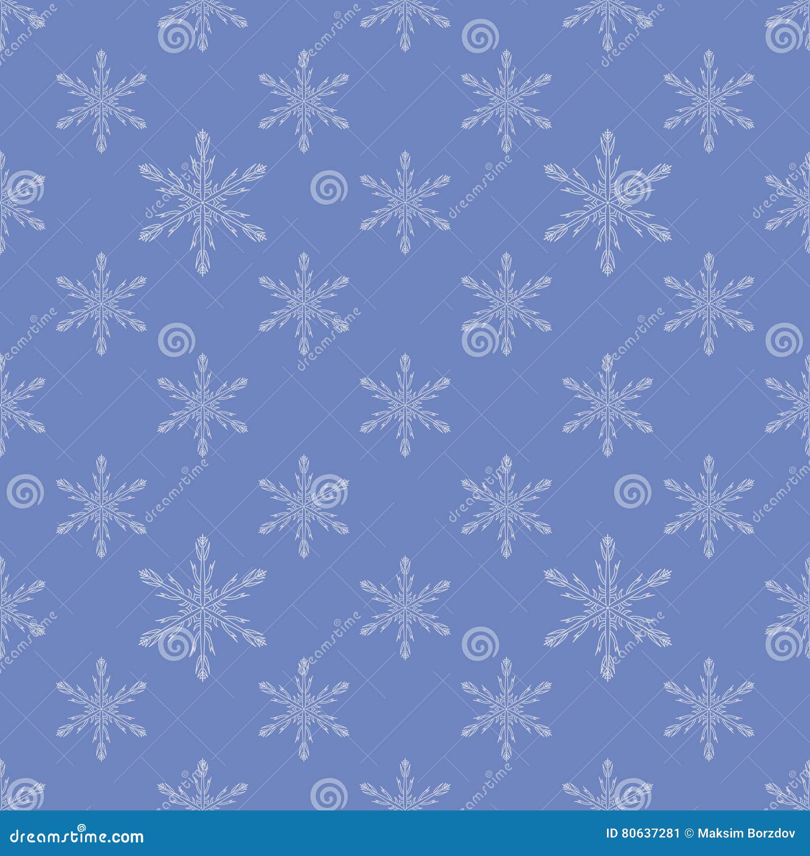 Blue Seamless Snowflake Pattern Stock Vector - Illustration of ...