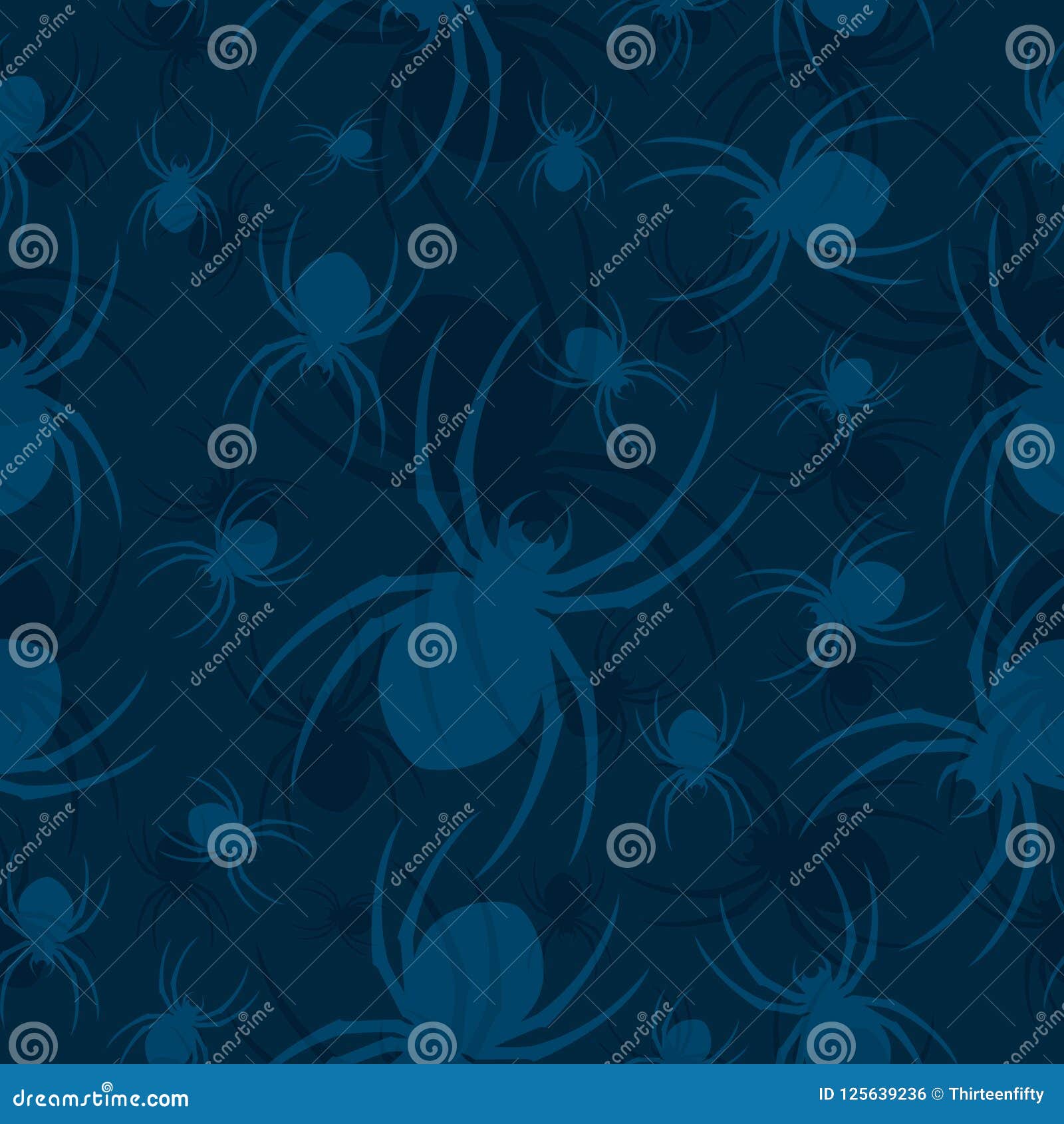 Blue Seamless Vector Spider Background Pattern Stock Vector ...