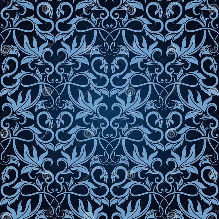 Blue seamless wallpaper stock vector. Illustration of texture - 15021713