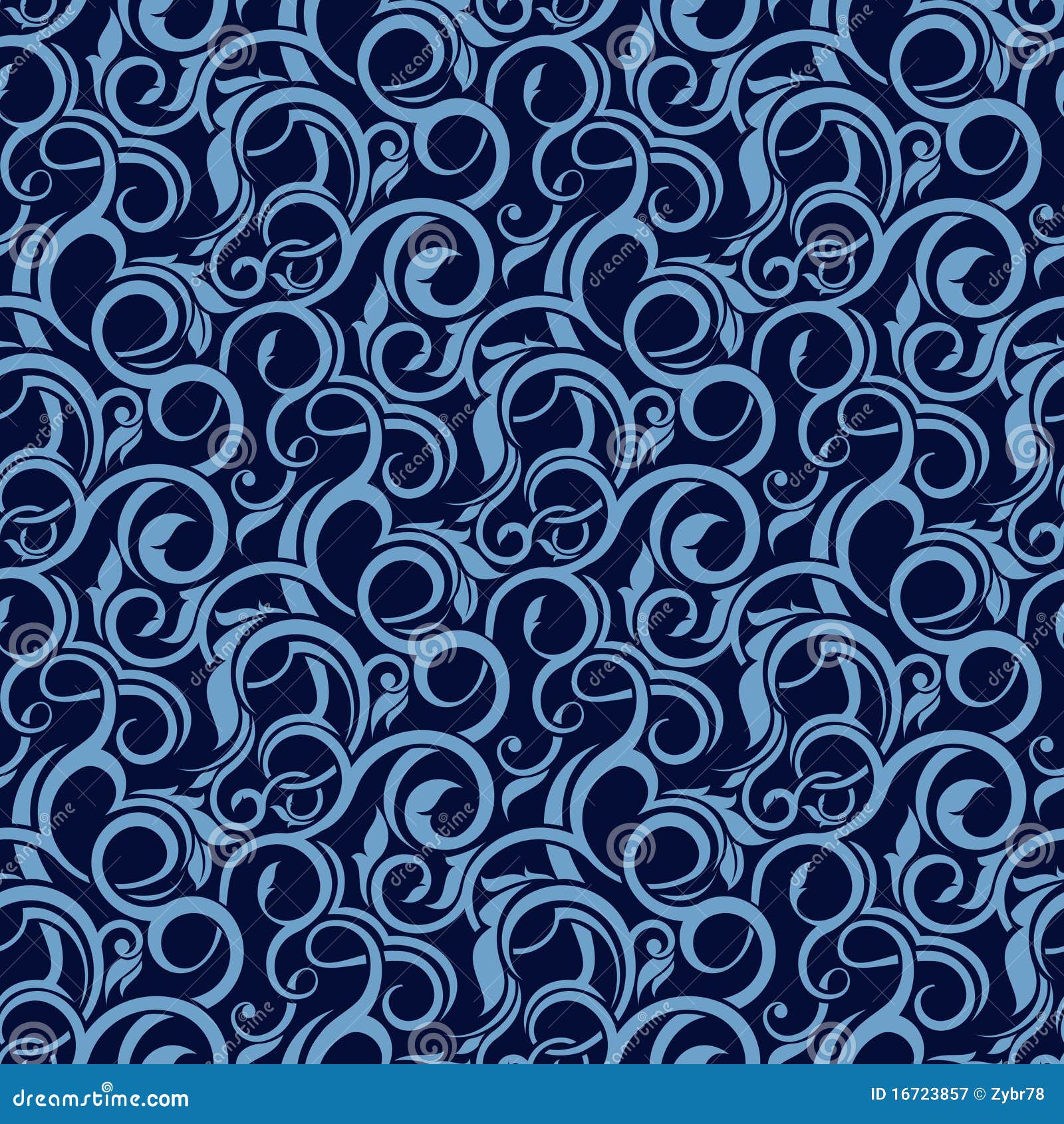 Blue seamless wallpaper stock vector. Illustration of silhouette - 16723857