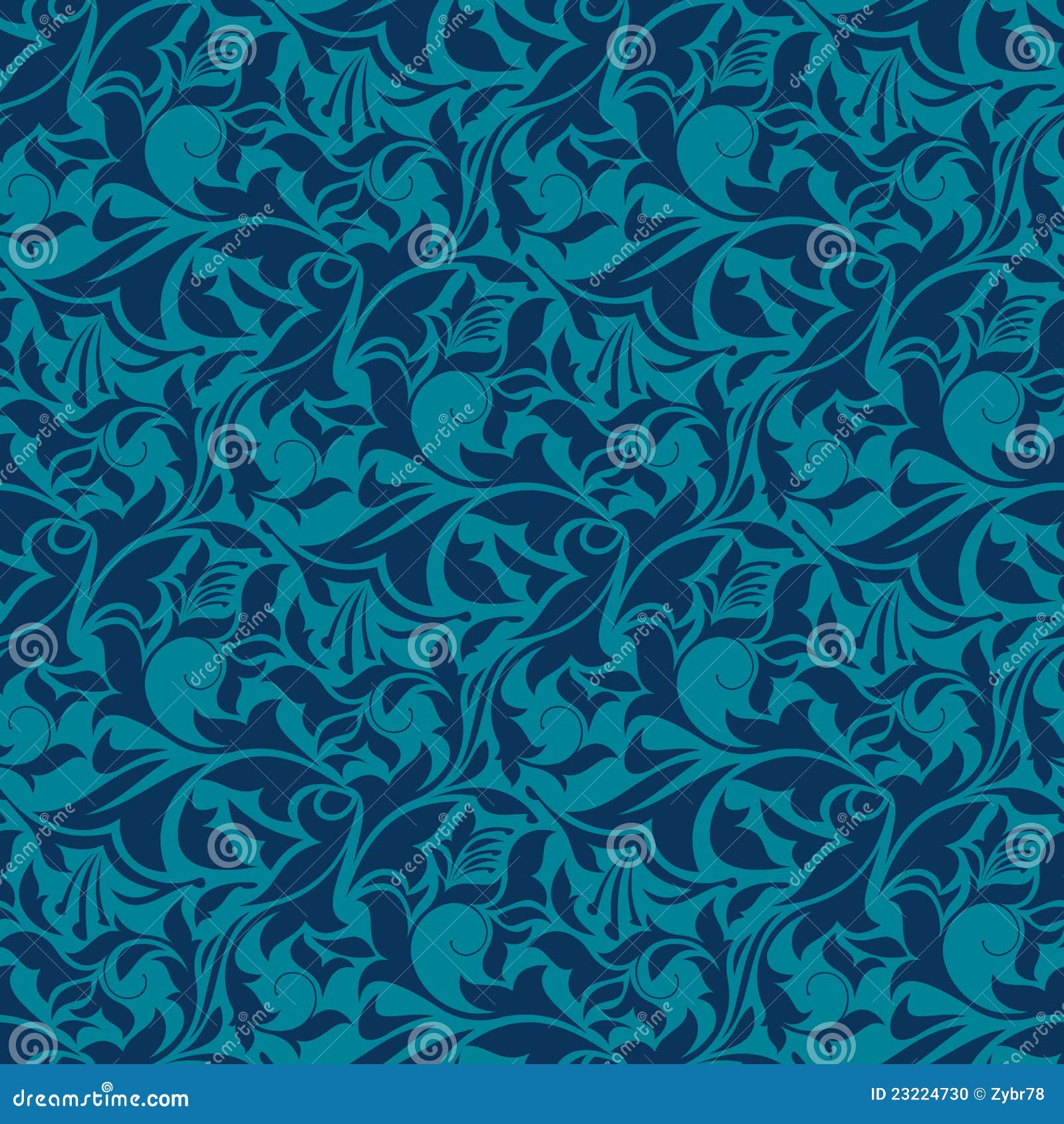 Blue Seamless Wallpaper Pattern Stock Vector - Illustration of tangled ...