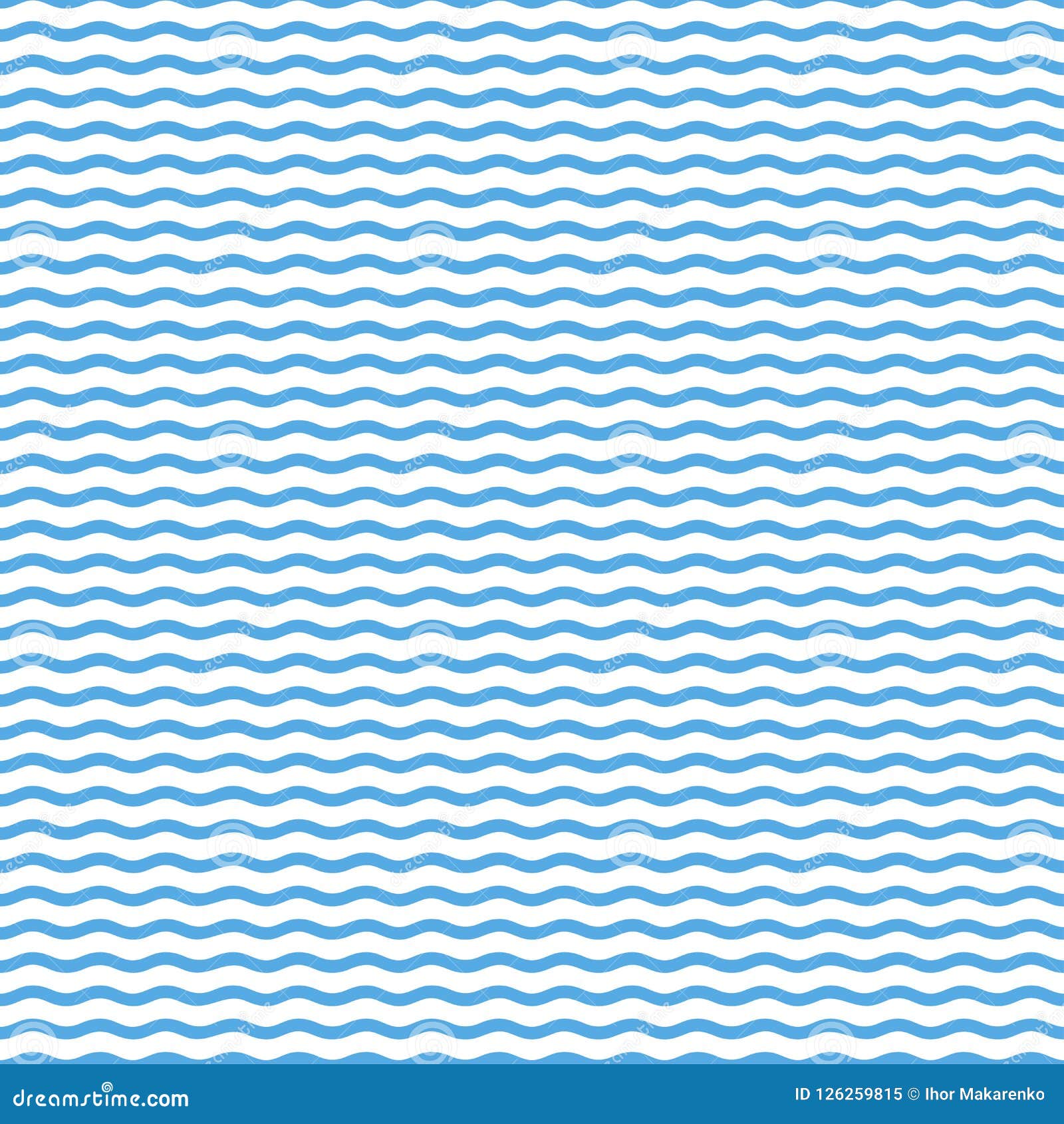 Blue Seamless Wavy Line Pattern, Stylish Design Cartoon Vector ...