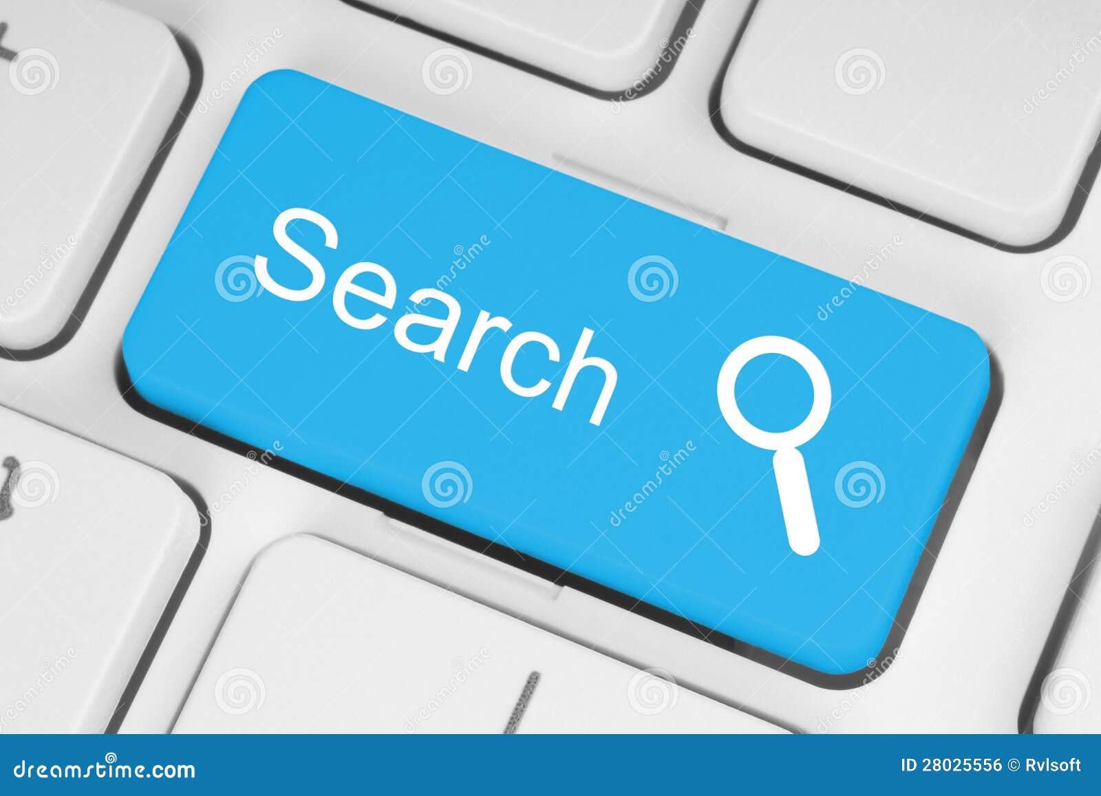 Blue search button stock photo. Image of keyboard, database - 28025556