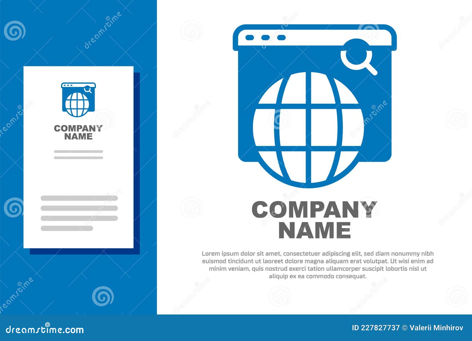 Blue Search Engine Icon Isolated on White Background. Logo Design ...