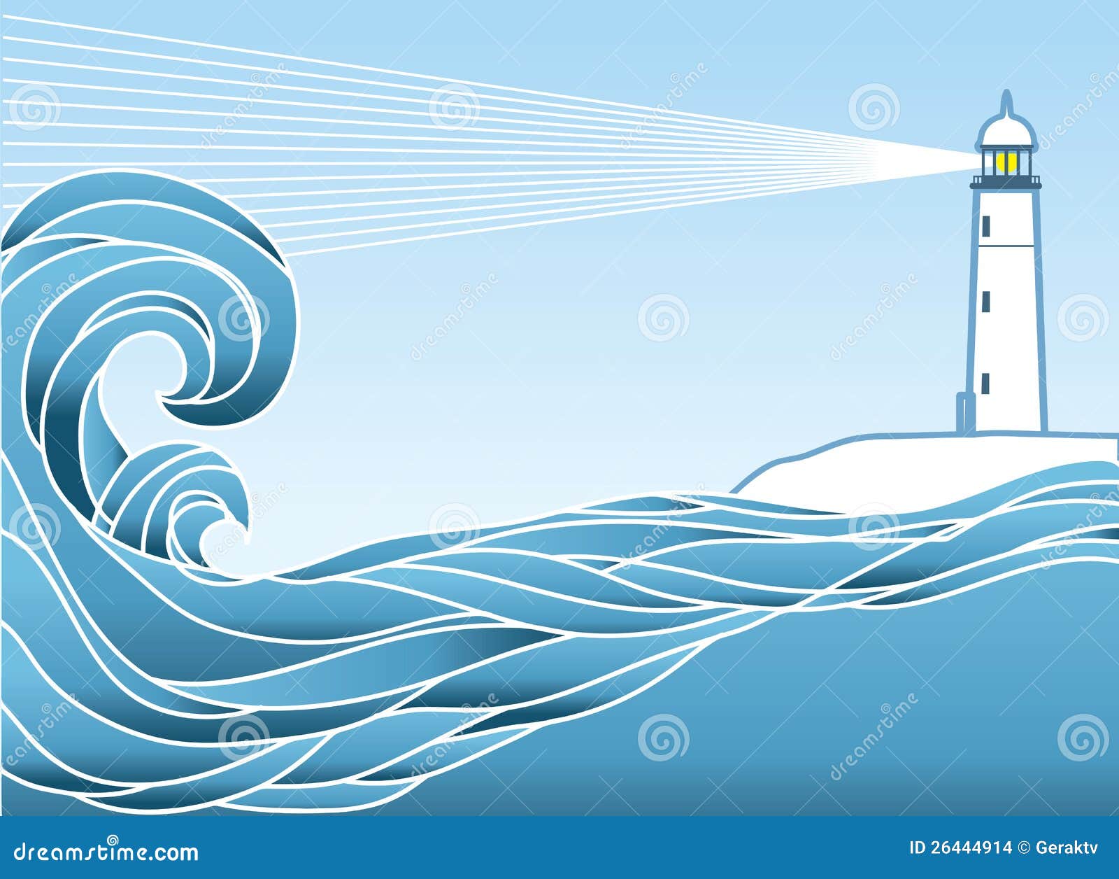 Blue seascape horizon. stock vector. Illustration of seascape - 26444914