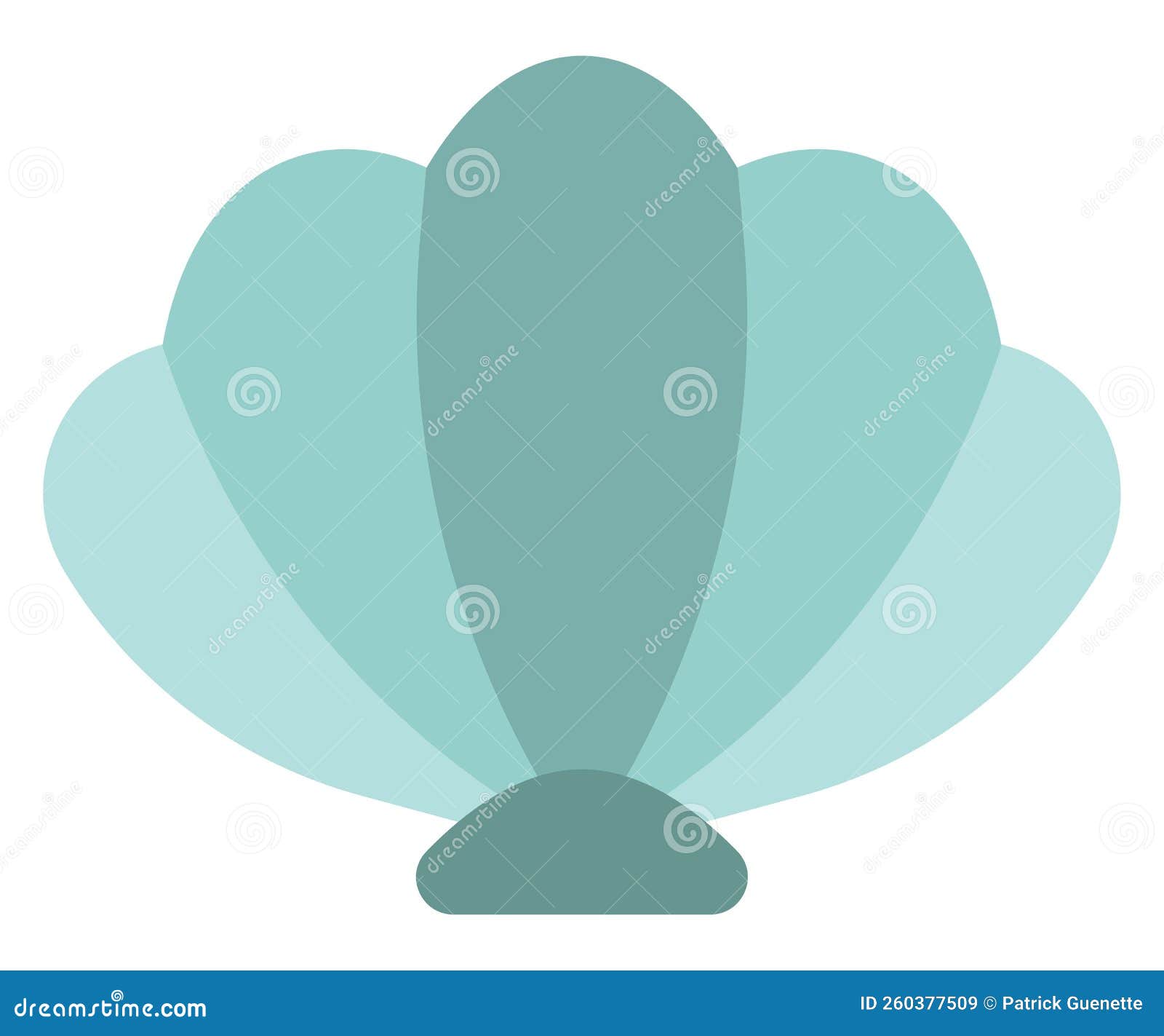 Blue seashell, icon stock vector. Illustration of aquarium - 260377509