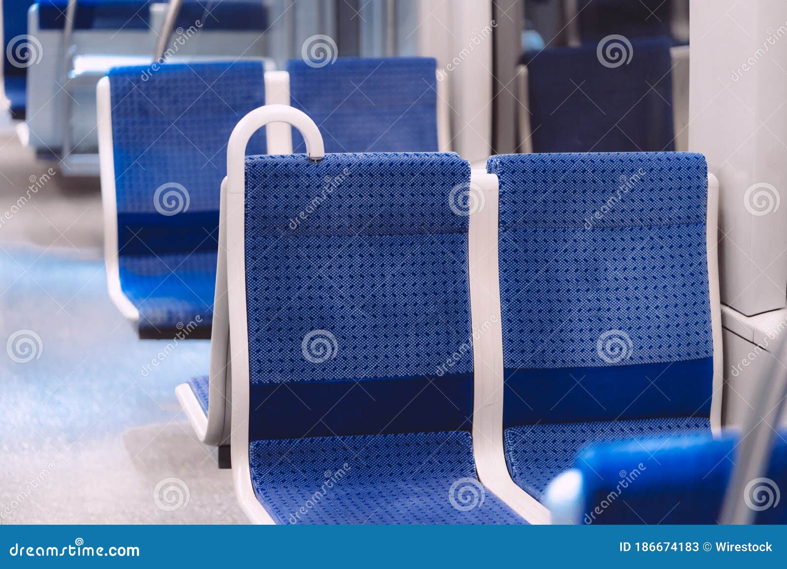 Blue Seats in the Bus during Daytime in Munich, Germany Stock Image ...