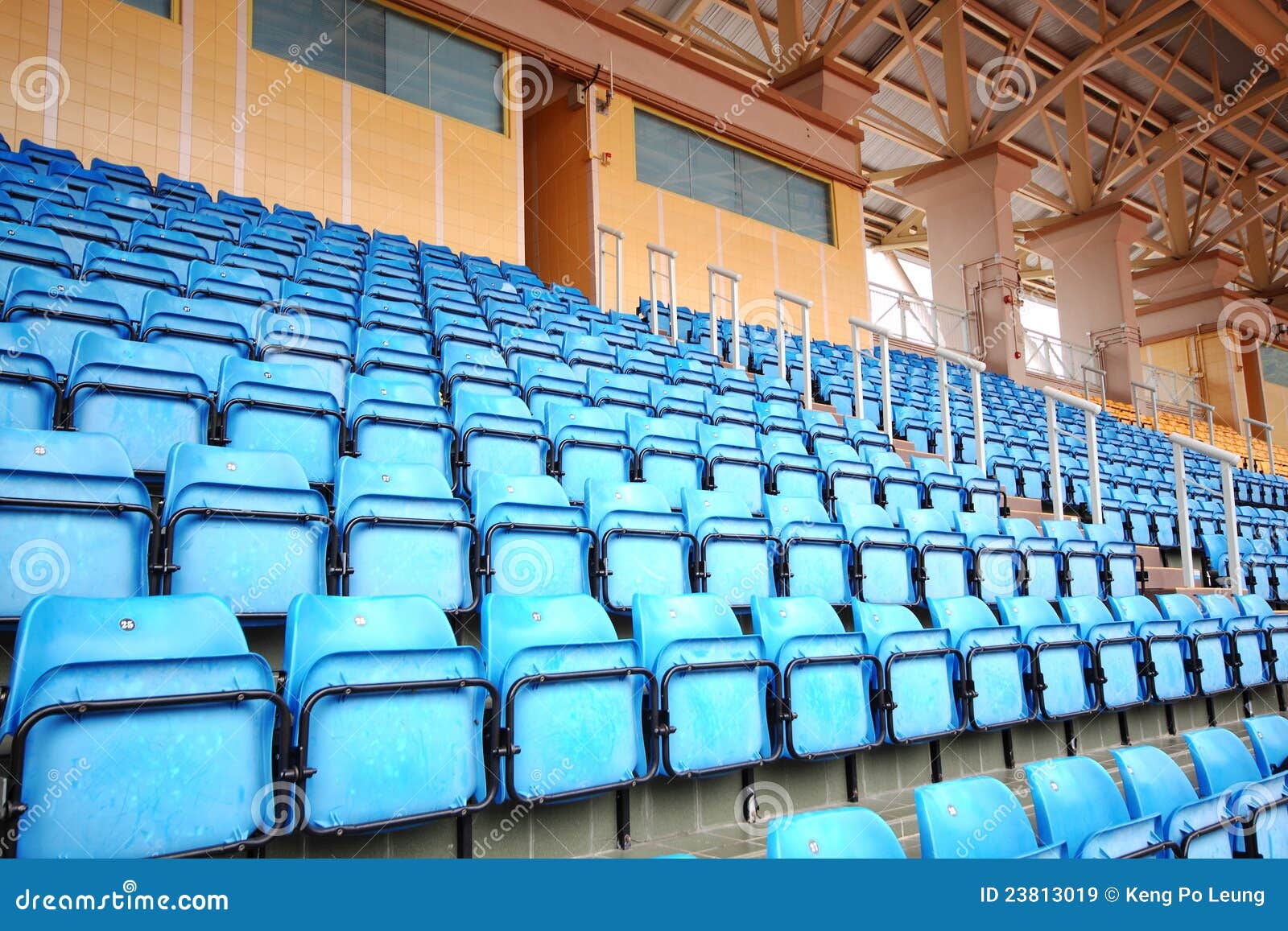 Blue Seats on Stadium stock image. Image of aisle, field - 23813019