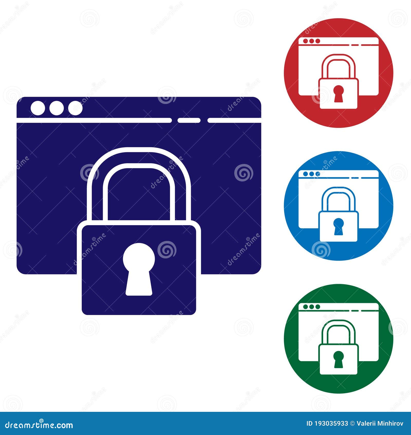 Blue Secure Your Site with HTTPS, SSL Icon Isolated on White Background ...
