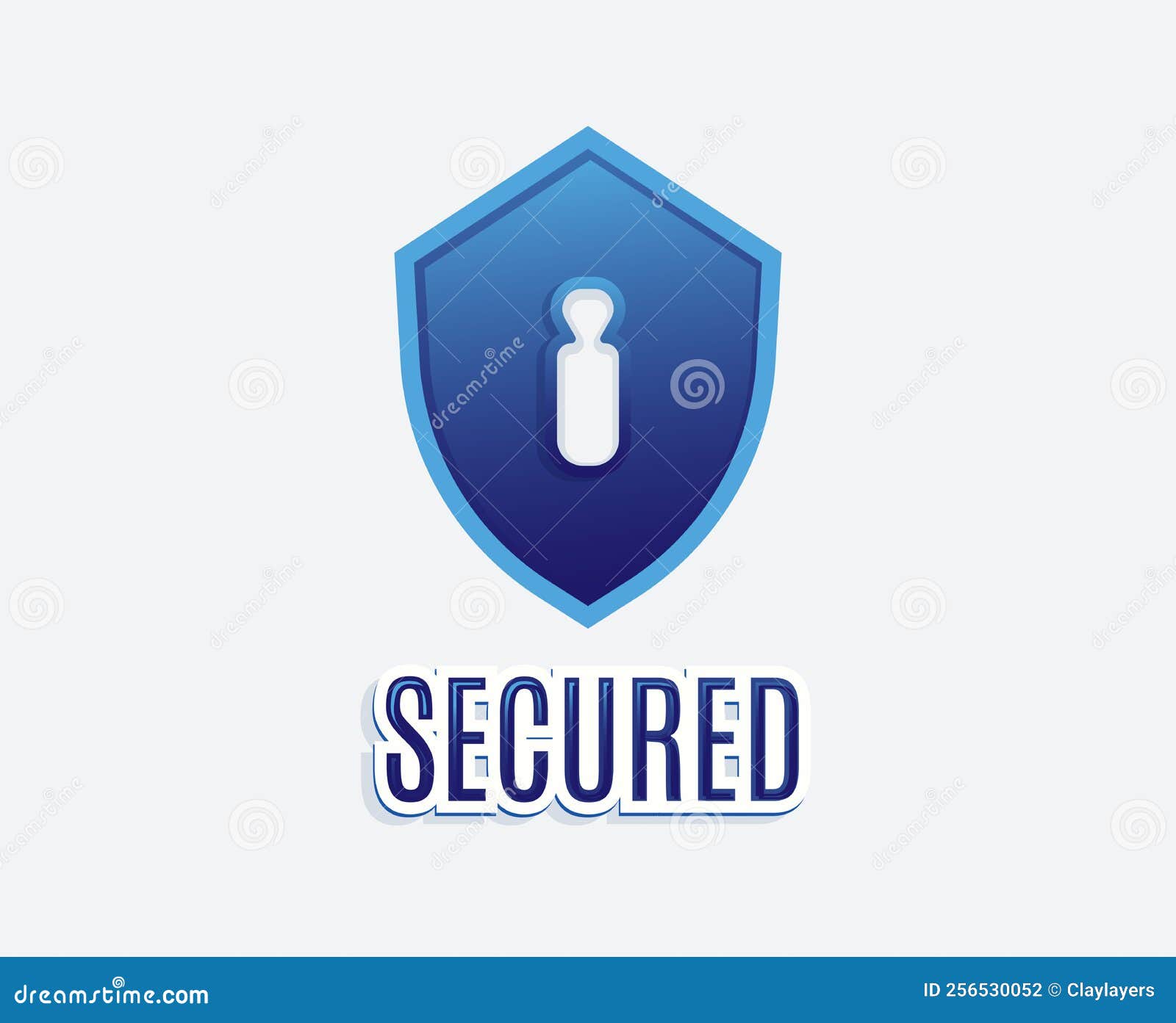 Blue Secured Logo Badge with Text and Shield Icon Stock Vector ...