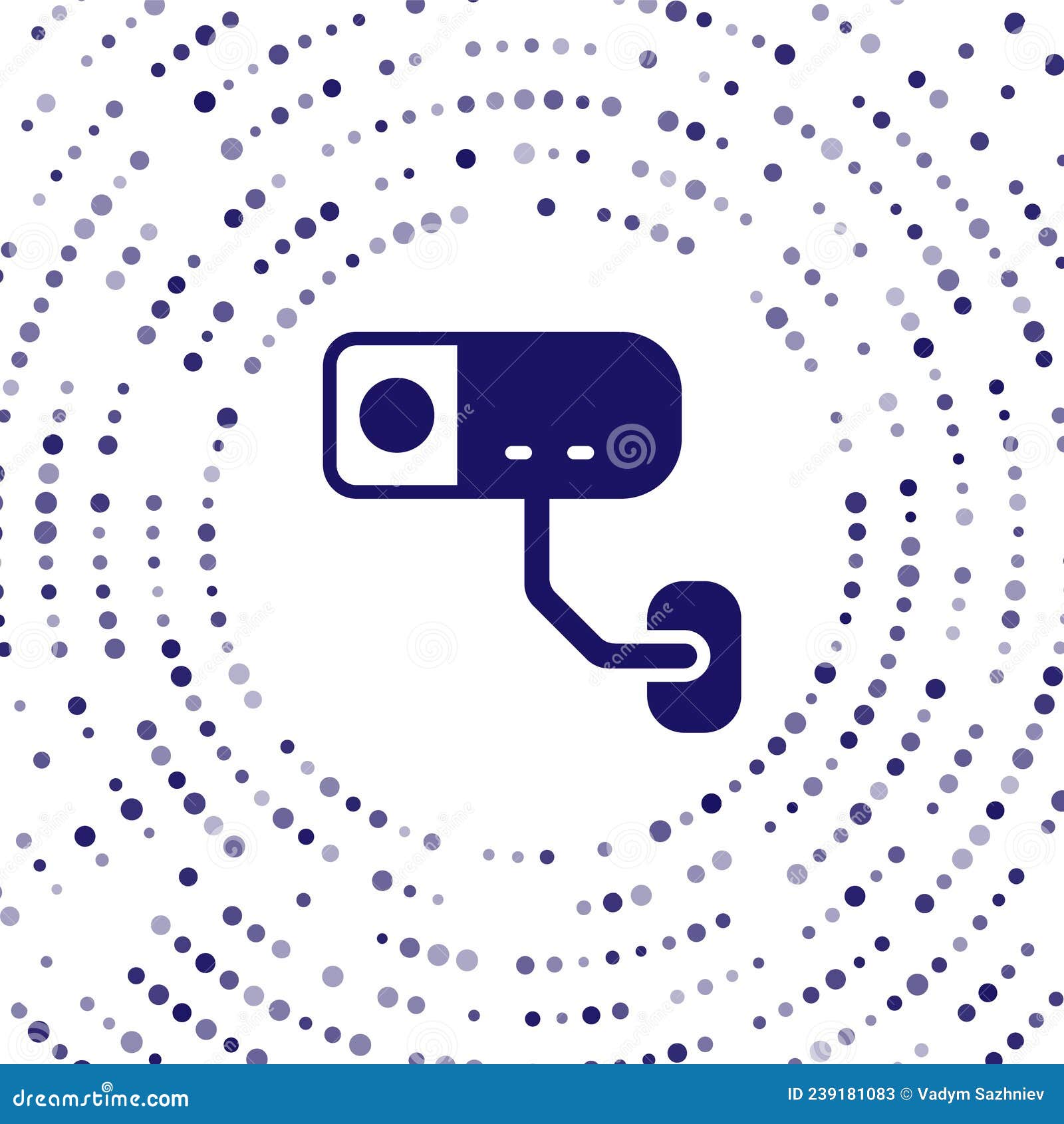 Blue Security Camera Icon Isolated on White Background. Abstract Circle ...