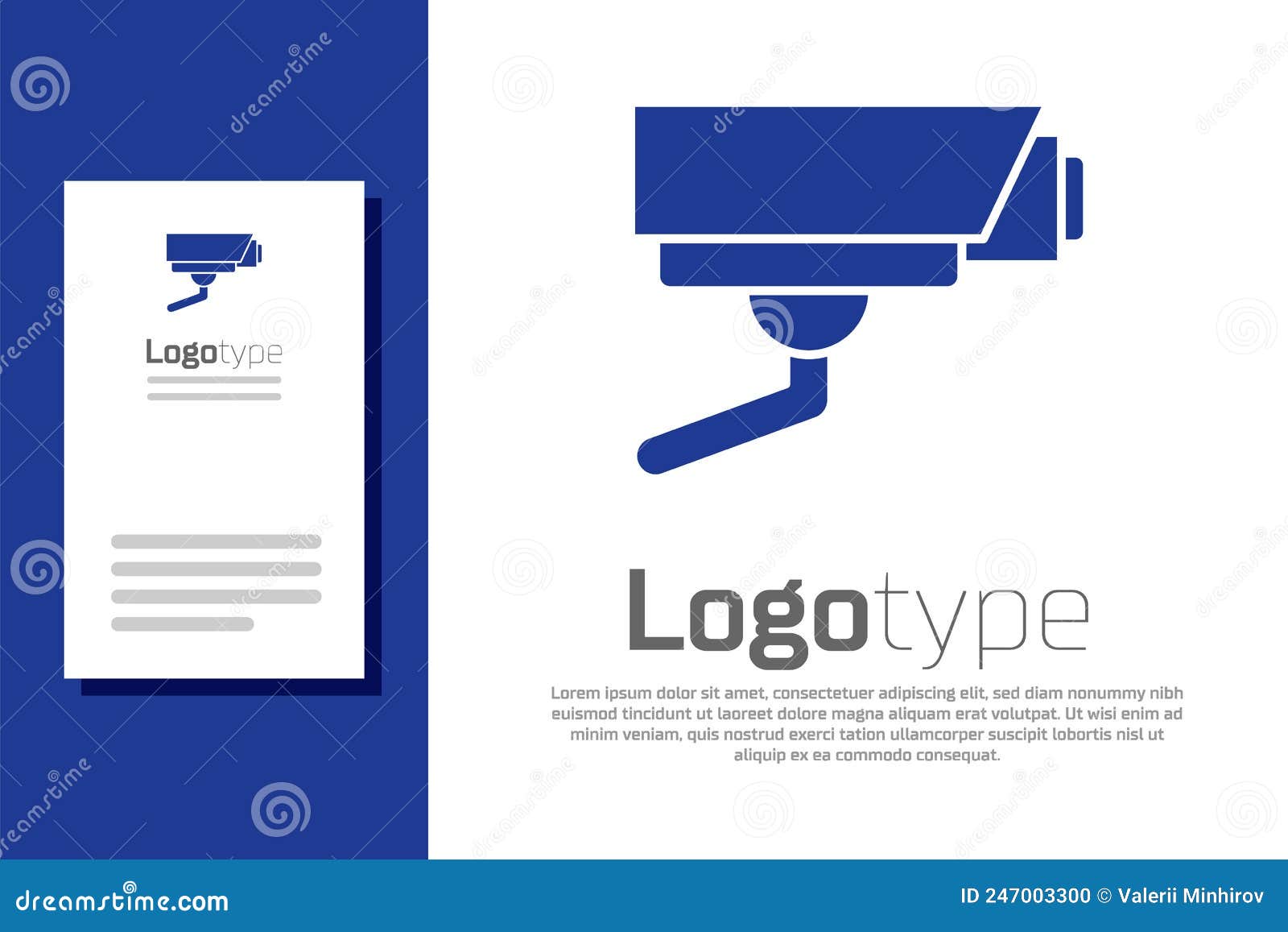 Blue Security Camera Icon Isolated on White Background. Logo Design ...