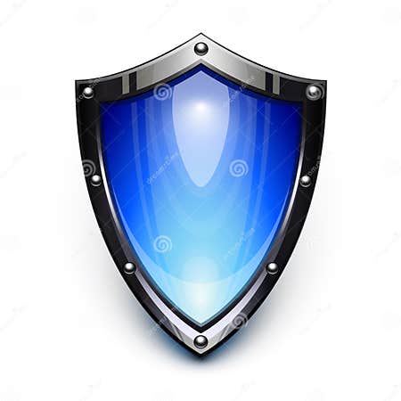Blue security shield stock vector. Illustration of security - 22980530