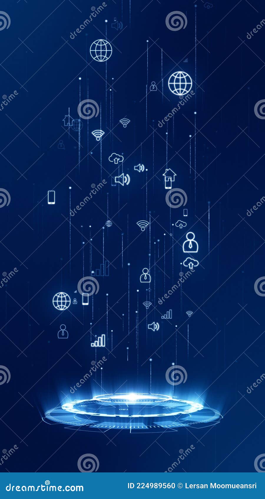Blue Security Shield Icon Connection with Futuristic Circle Technology ...