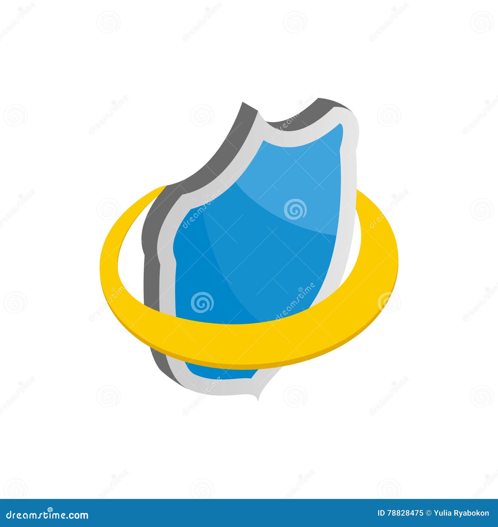 Blue Security Shield Icon, Isometric 3d Style Stock Vector ...