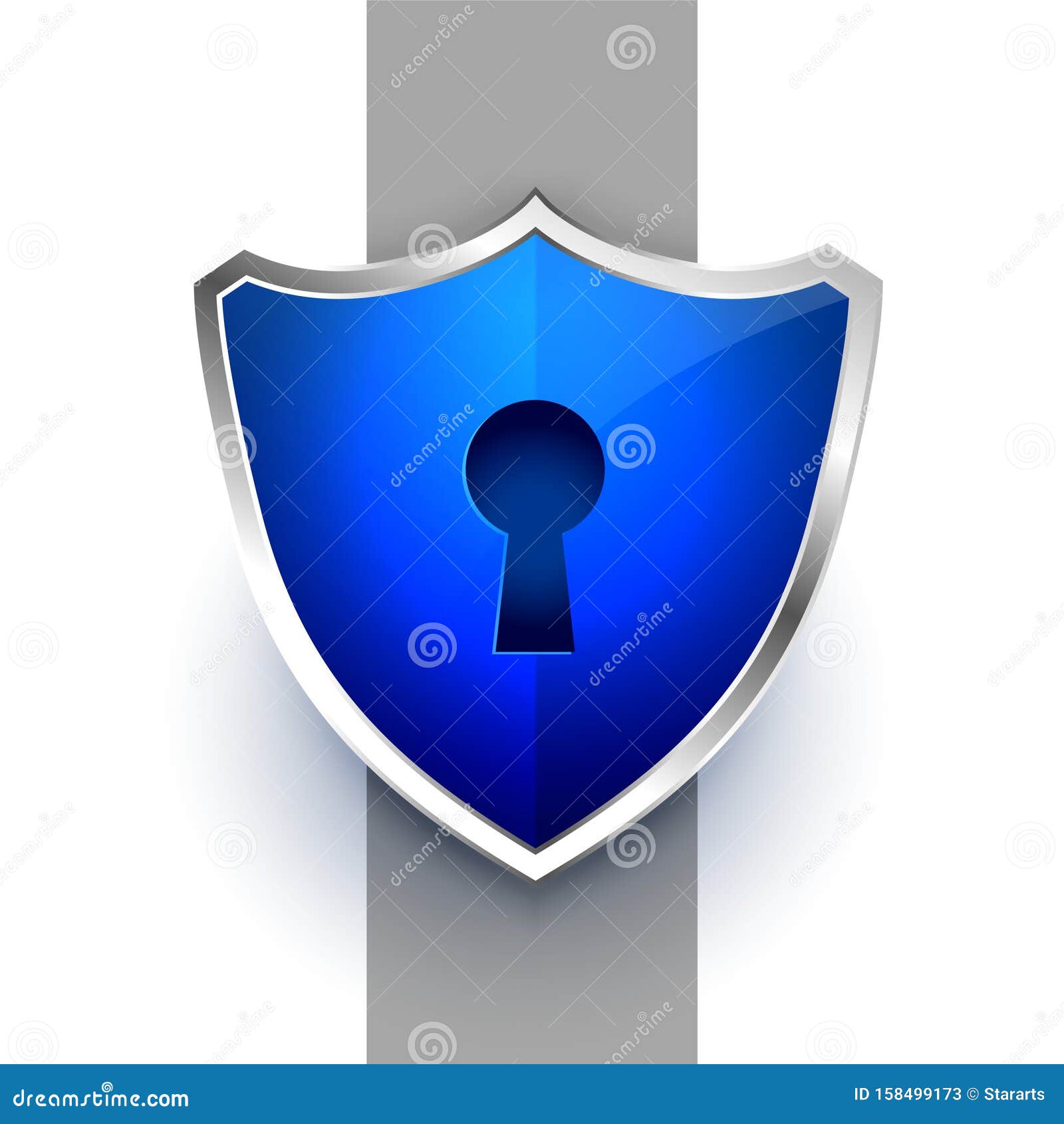 Blue Security Shield Symbol with Key Lock Design Stock Vector ...
