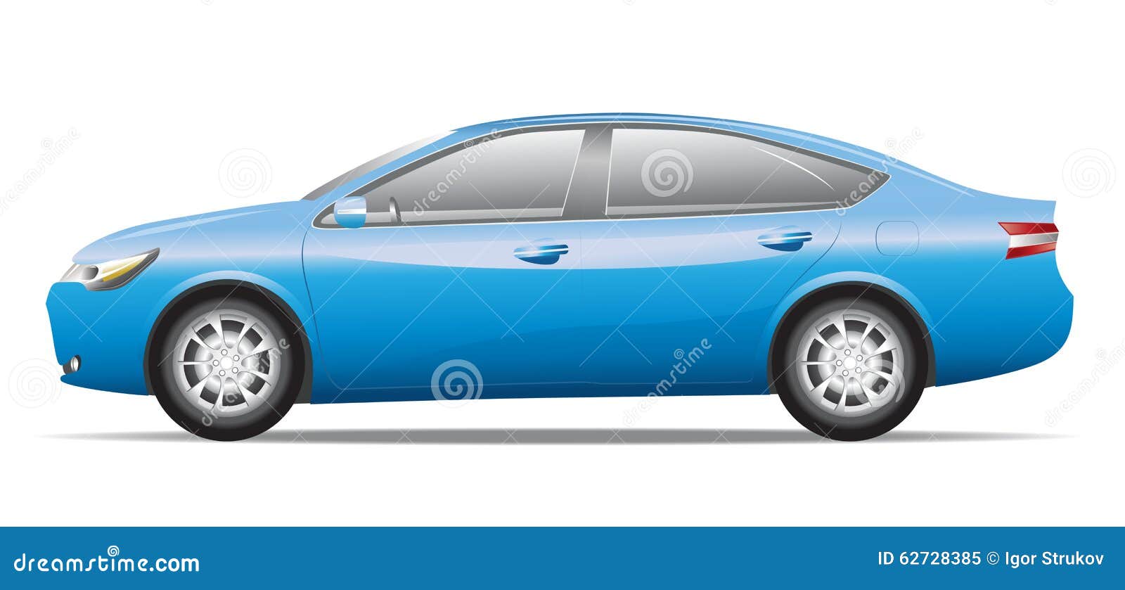 Blue sedan car. stock vector. Illustration of tourism - 62728385