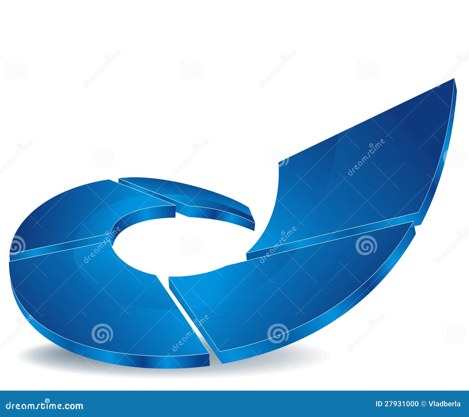 Blue segments icon stock vector. Illustration of increase - 27931000