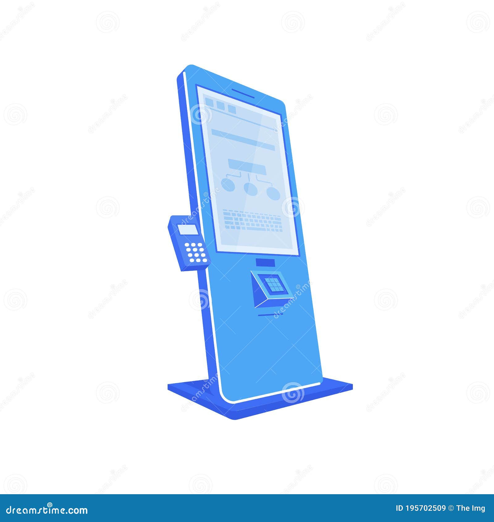 Blue Self Service Kiosk Flat Color Vector Object Stock Vector ...