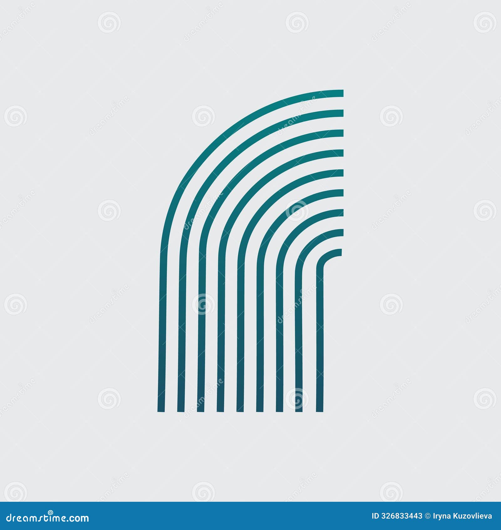 Blue Semi-circular Curved Line Design for the Logo.vector on White ...