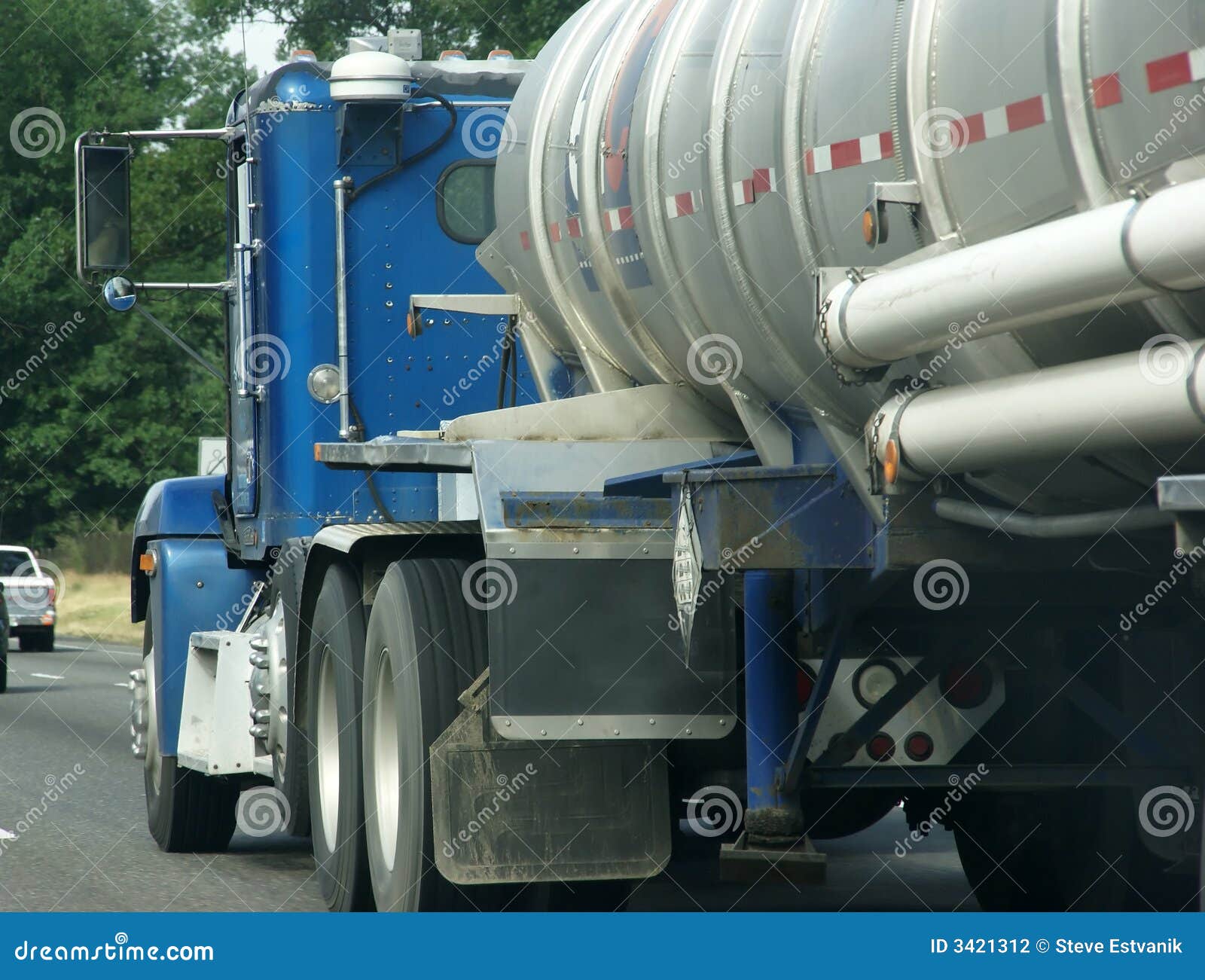 Blue Semi Truck with Tanker Stock Photo - Image of spinng, auto: 3421312