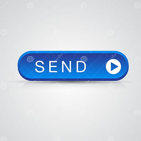 Blue Send Button, Mail Mesage Vector Stock Vector - Illustration of ...