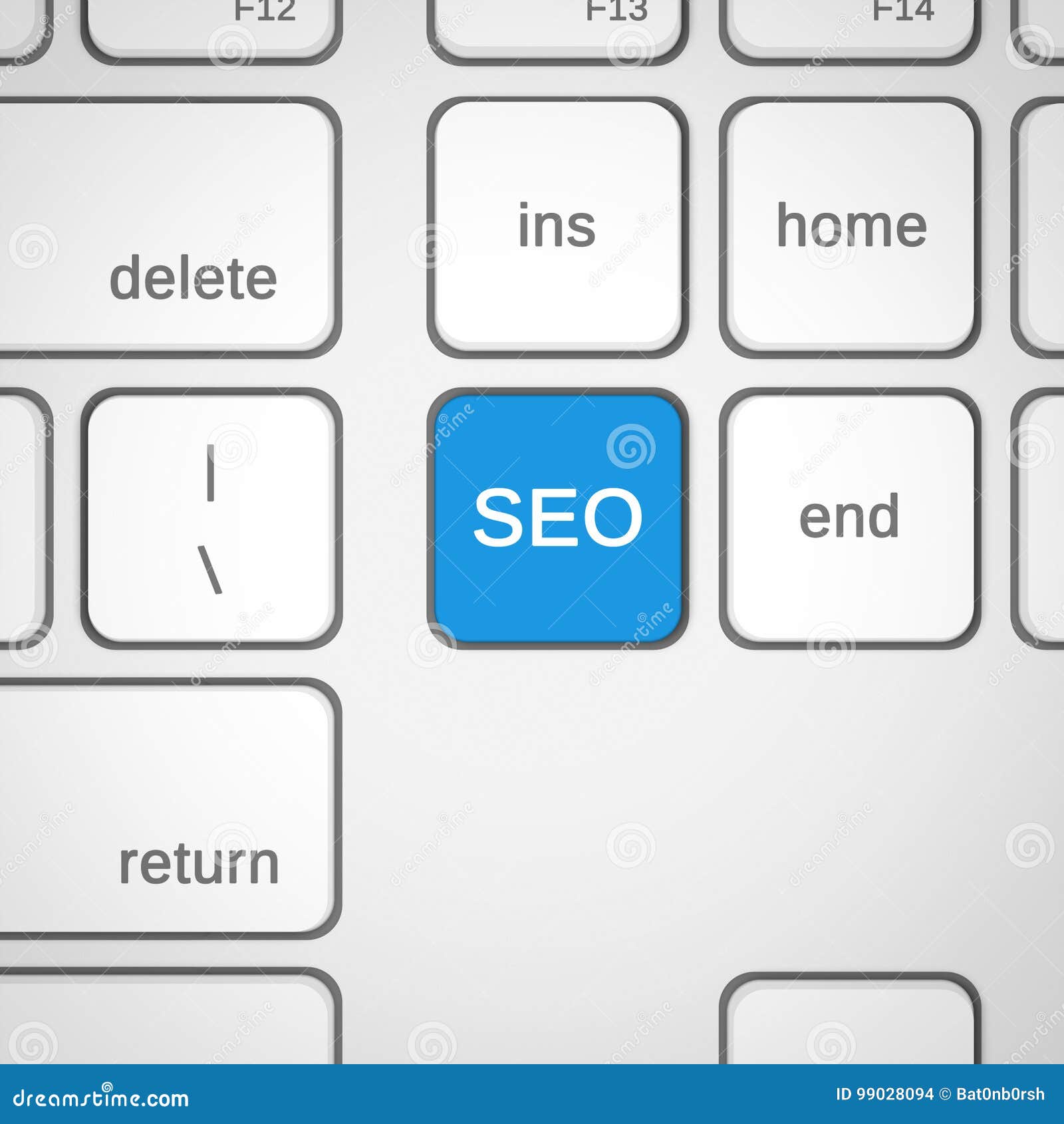 SEO Button on White Keyboard Stock Illustration - Illustration of icon ...