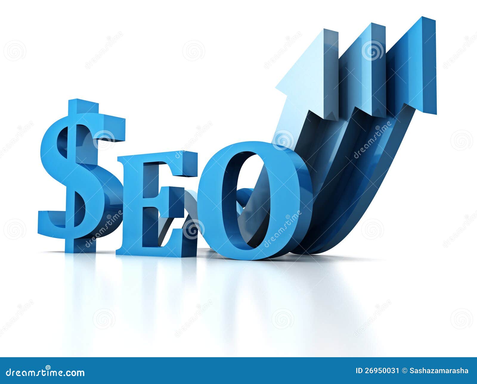 Blue SEO Text Symbol with Arrows Pointing Up Stock Illustration ...