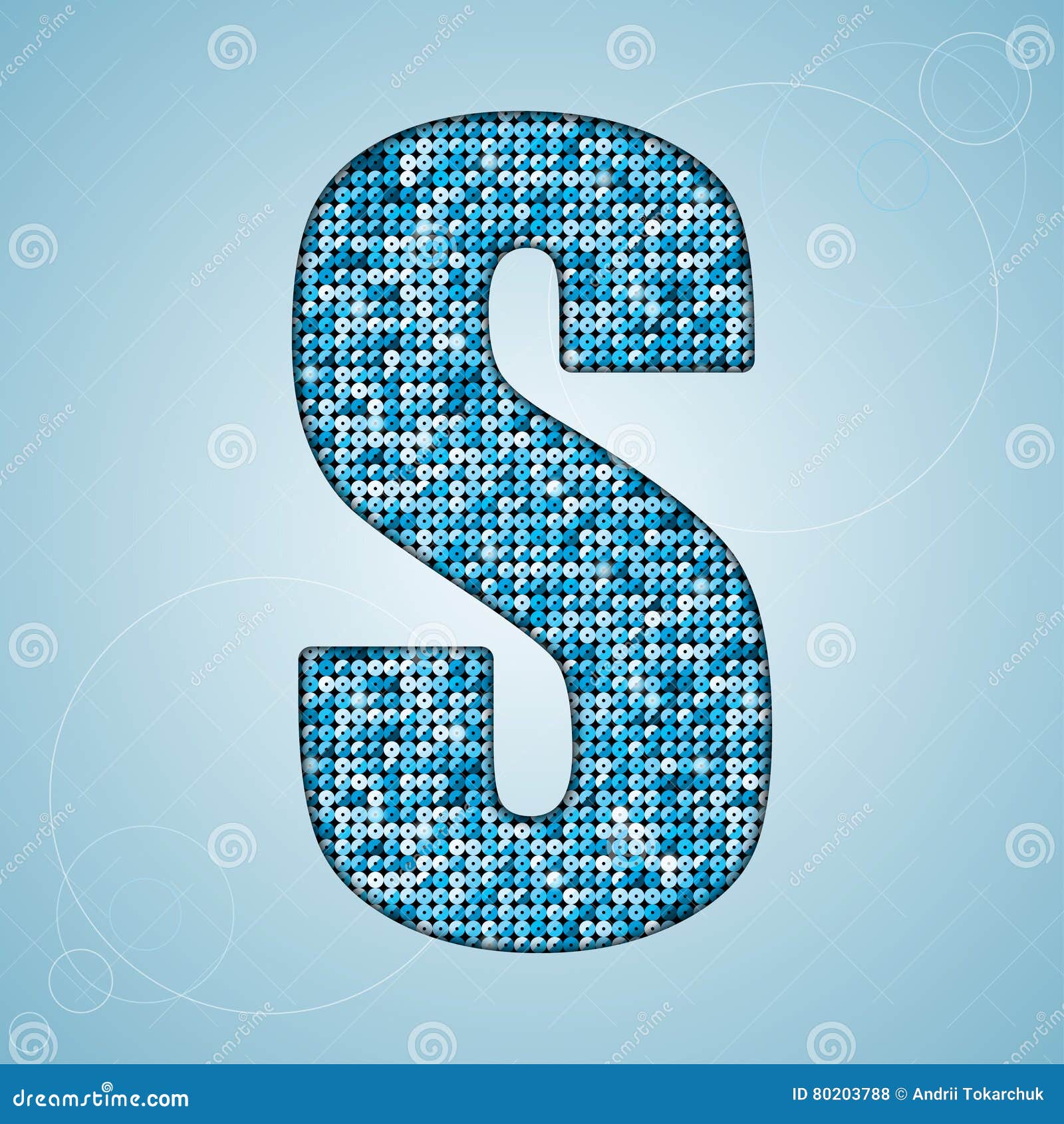Blue Sequins Sings. Sequins Alphabet. Eps 10. Stock Vector ...