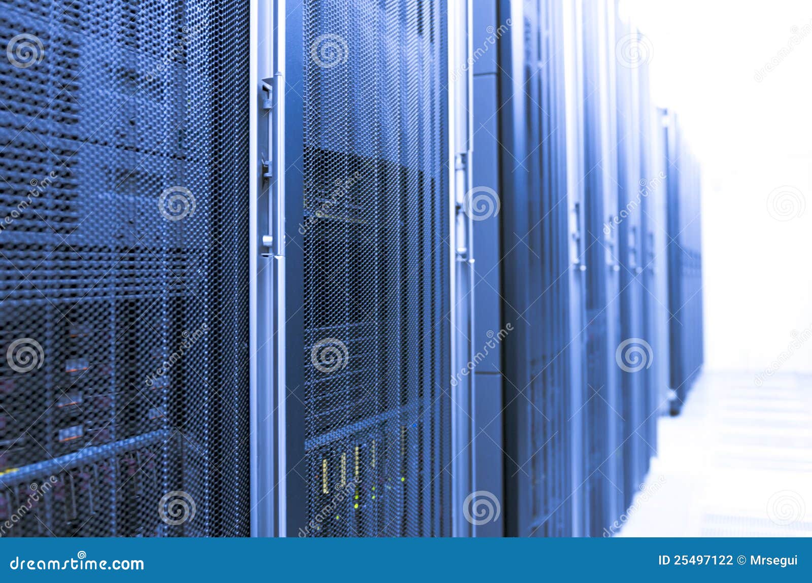 Blue Server Room Interior Background Stock Photography | CartoonDealer ...