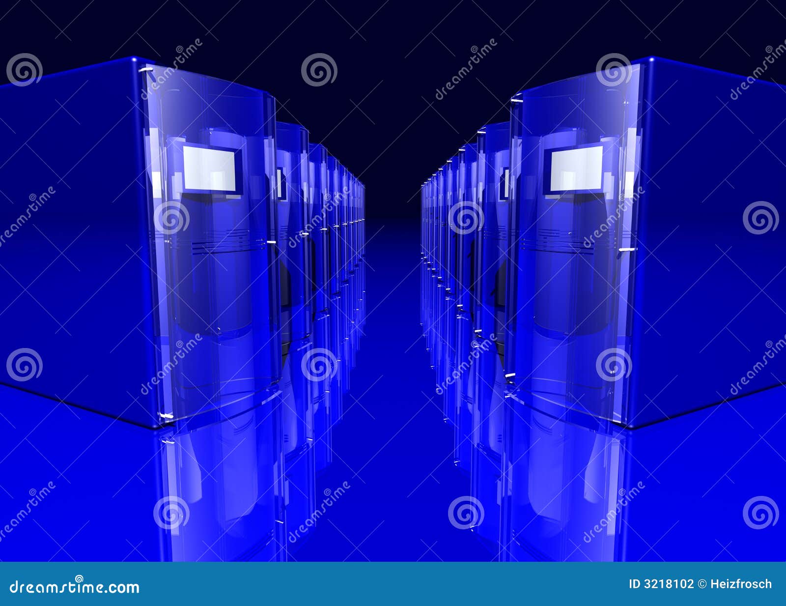 Blue servers stock illustration. Illustration of host - 3218102