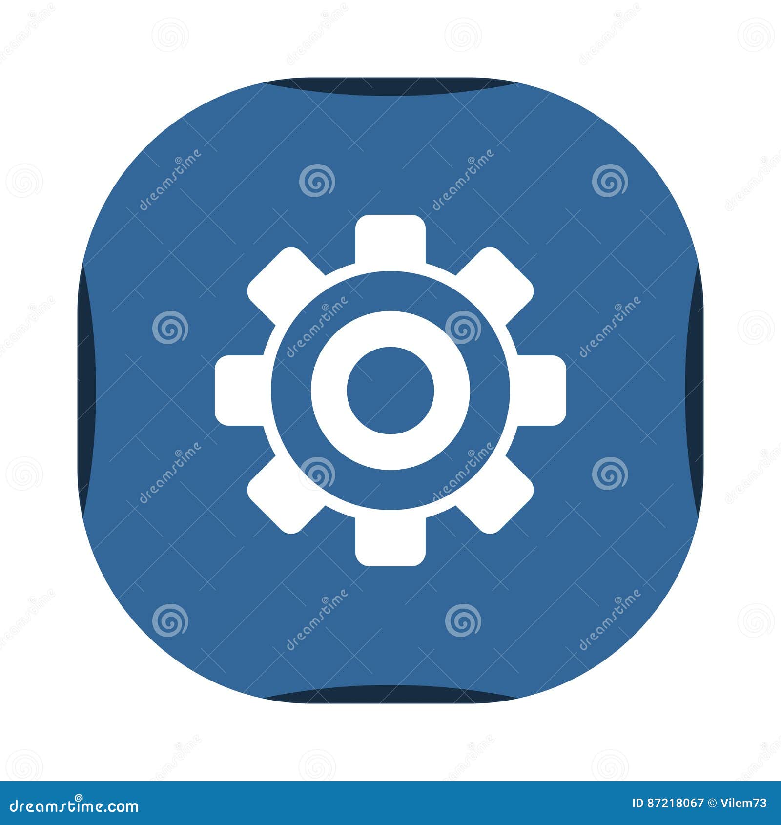 Blue Settings Icon stock vector. Illustration of mechanical - 87218067