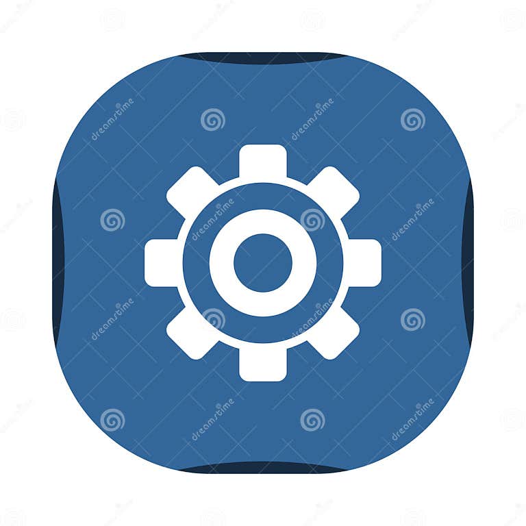 Blue Settings Icon stock vector. Illustration of mechanical - 87218067