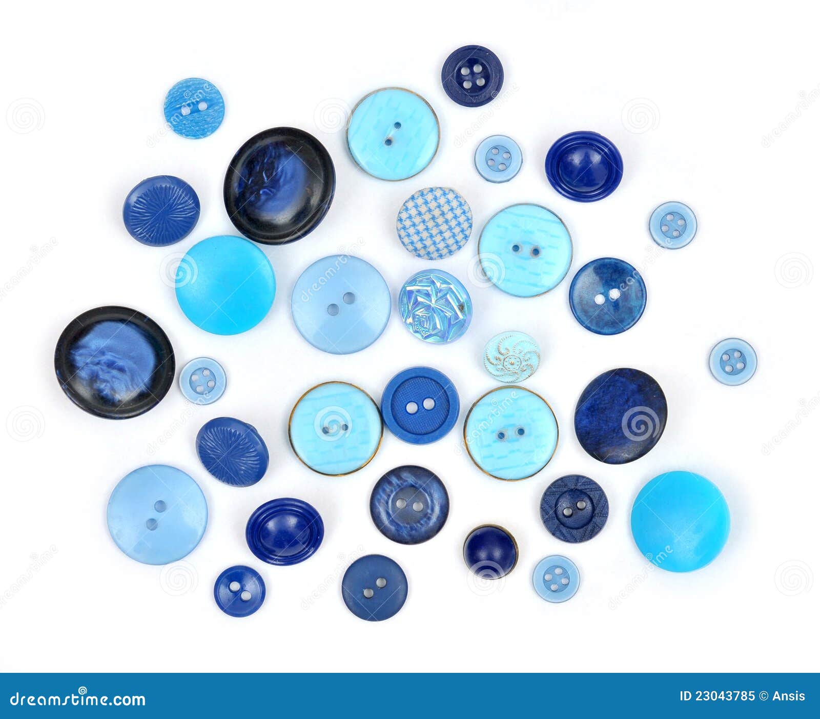 Blue sewing buttons stock image. Image of collection - 23043785