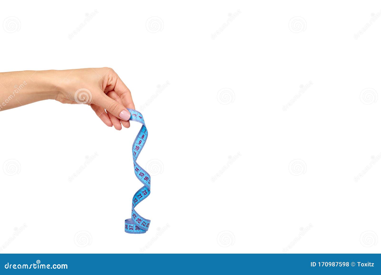 Blue Sewing Centimeter, Ribbon Ruler. Measuring Tool Stock Photo ...