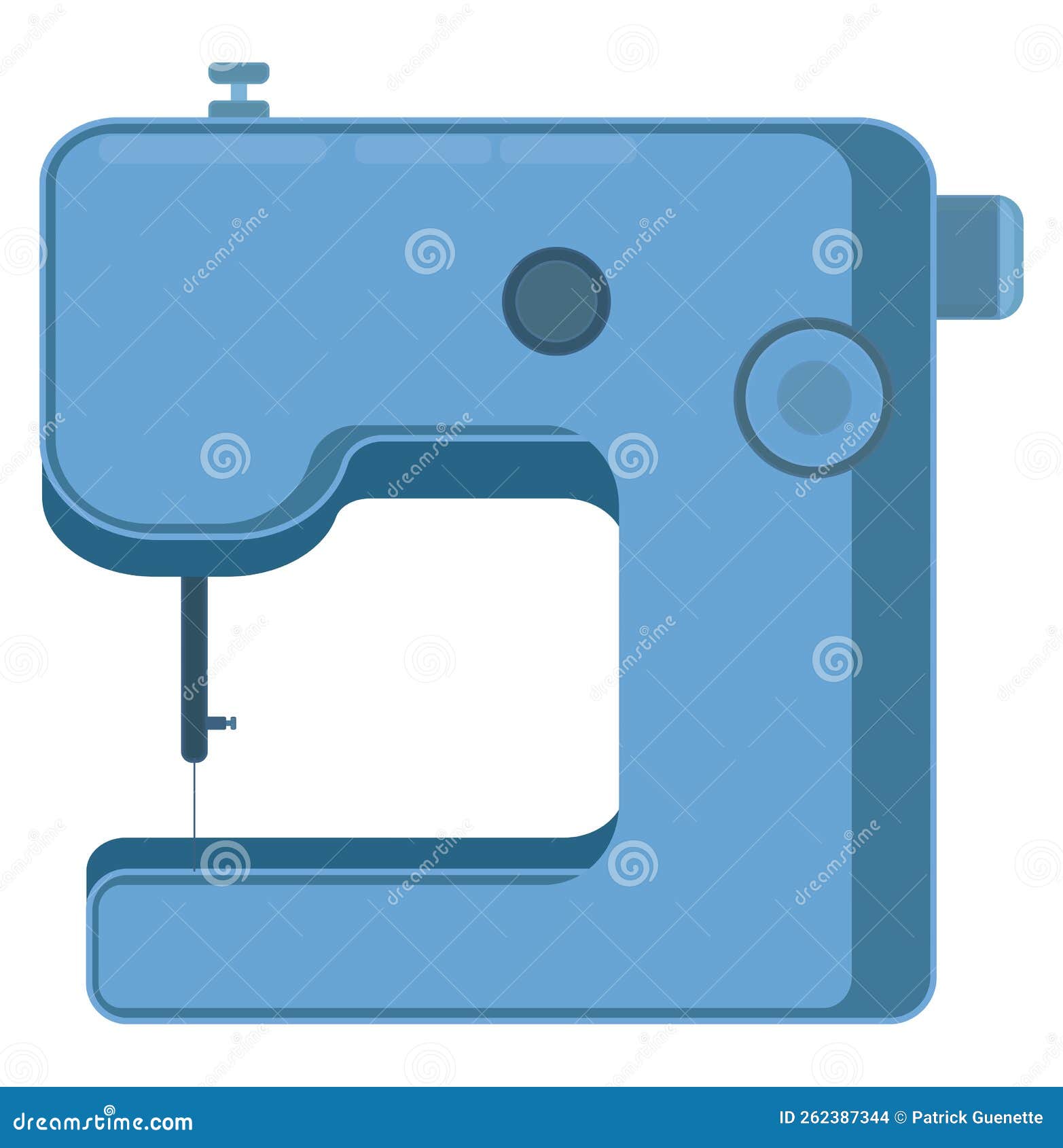 Blue sewing machine, icon stock vector. Illustration of fashion - 262387344