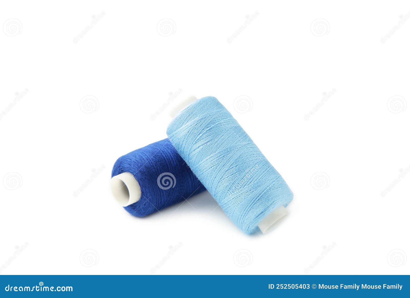 Blue Sewing Threads Isolated on White Background Stock Image - Image of ...